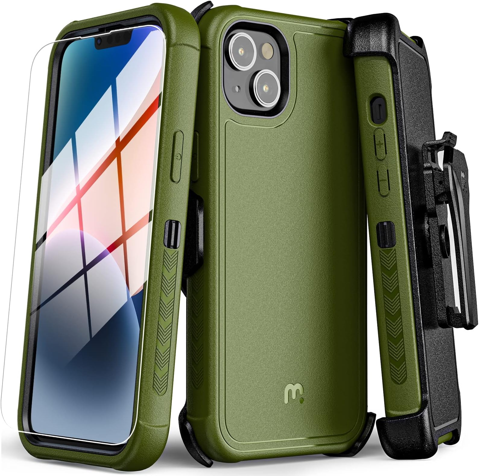 Amazon.com: RonShieh Defender Case for iPhone 14 with Holster Belt Clip ...