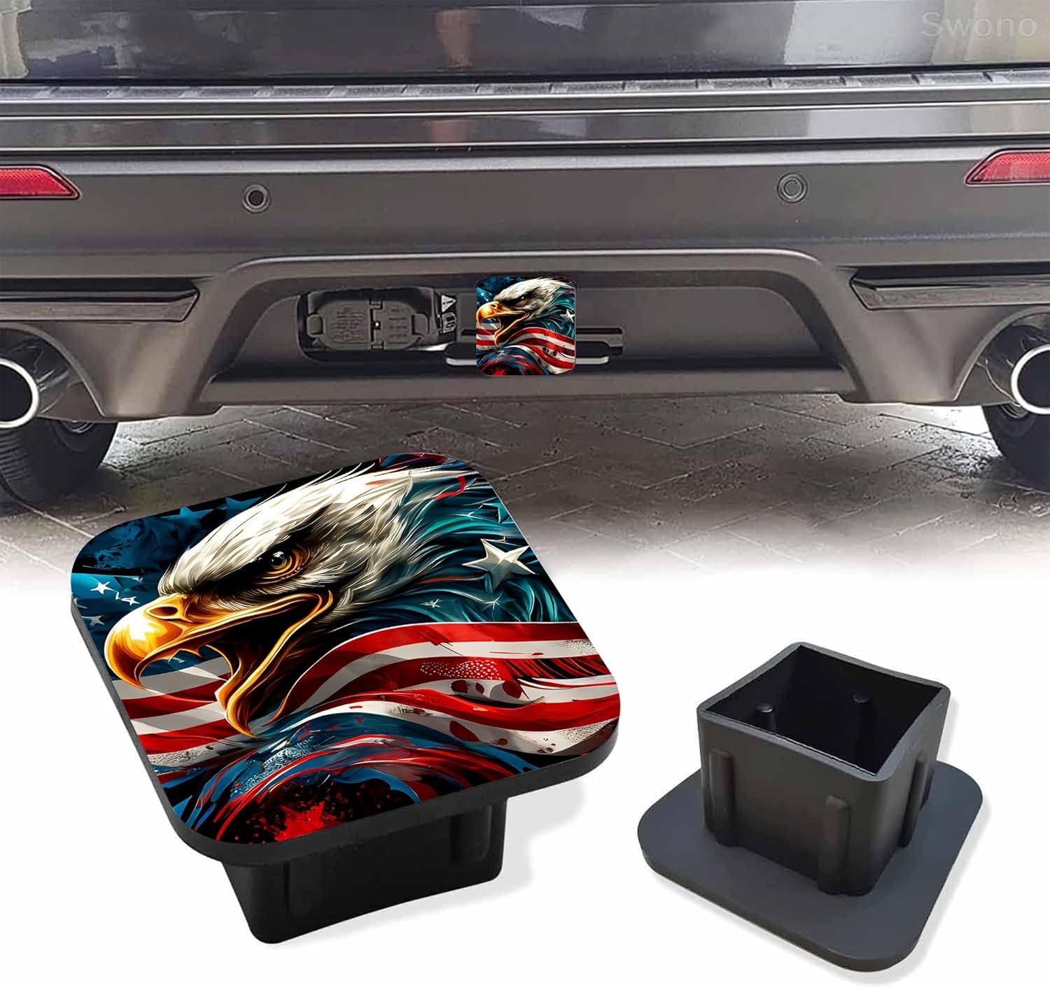 Amazon.com: Sutmore Trailer Hitch Cover, Patriotic Bald Eagle American ...