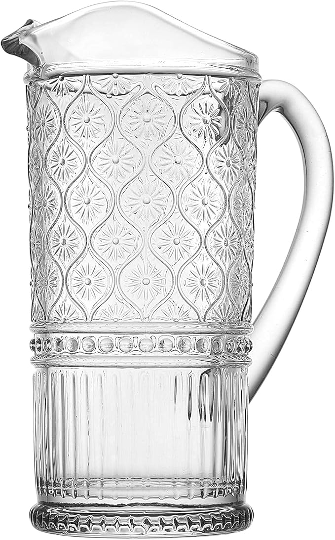 Amazon.com | Godinger Claro Water Pitcher, 33 oz - Glass Jug with ...