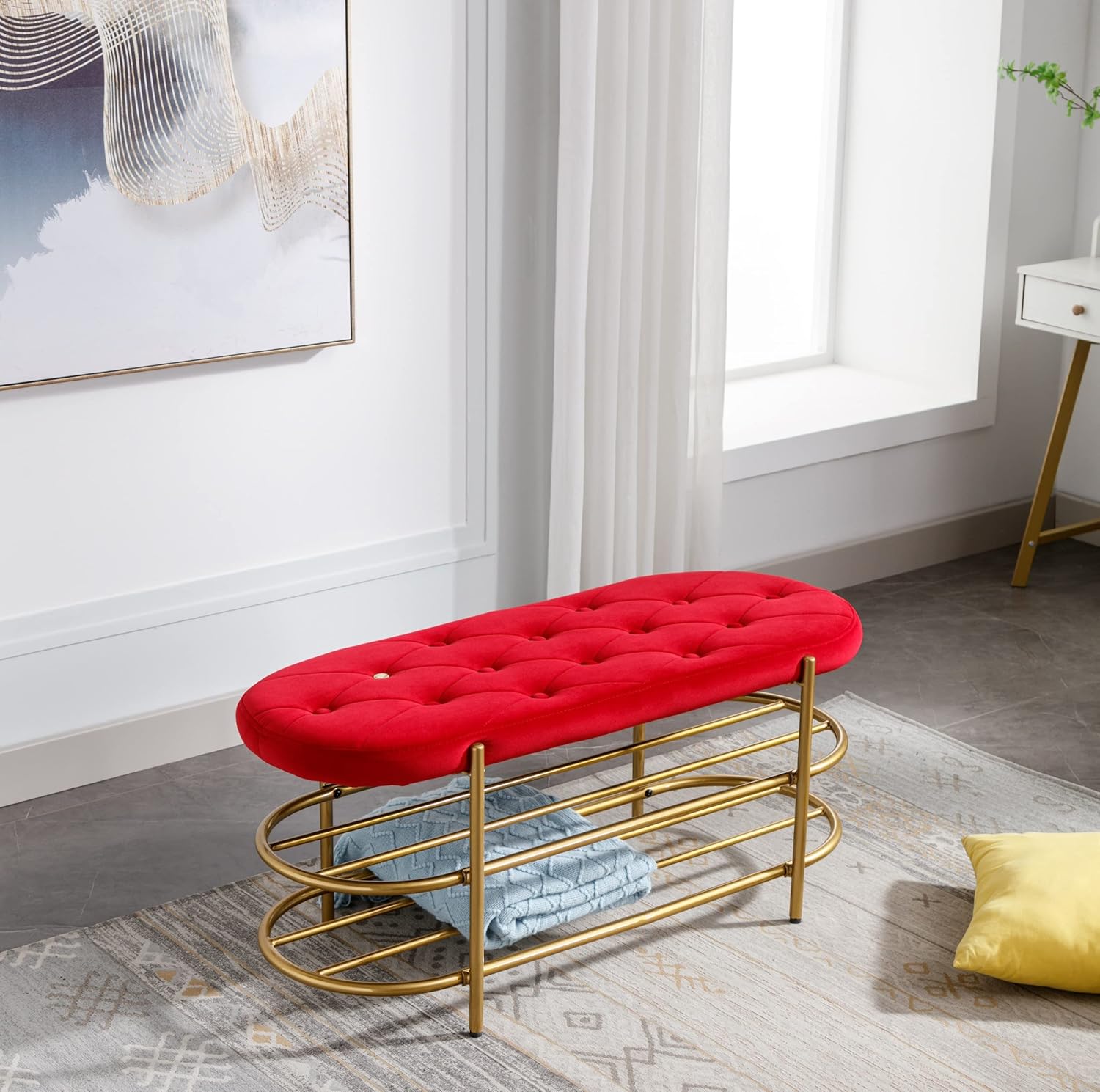 Amazon.com: i-POOK Storage Ottoman Bench, End of Bed Bench, Foot of Bed ...