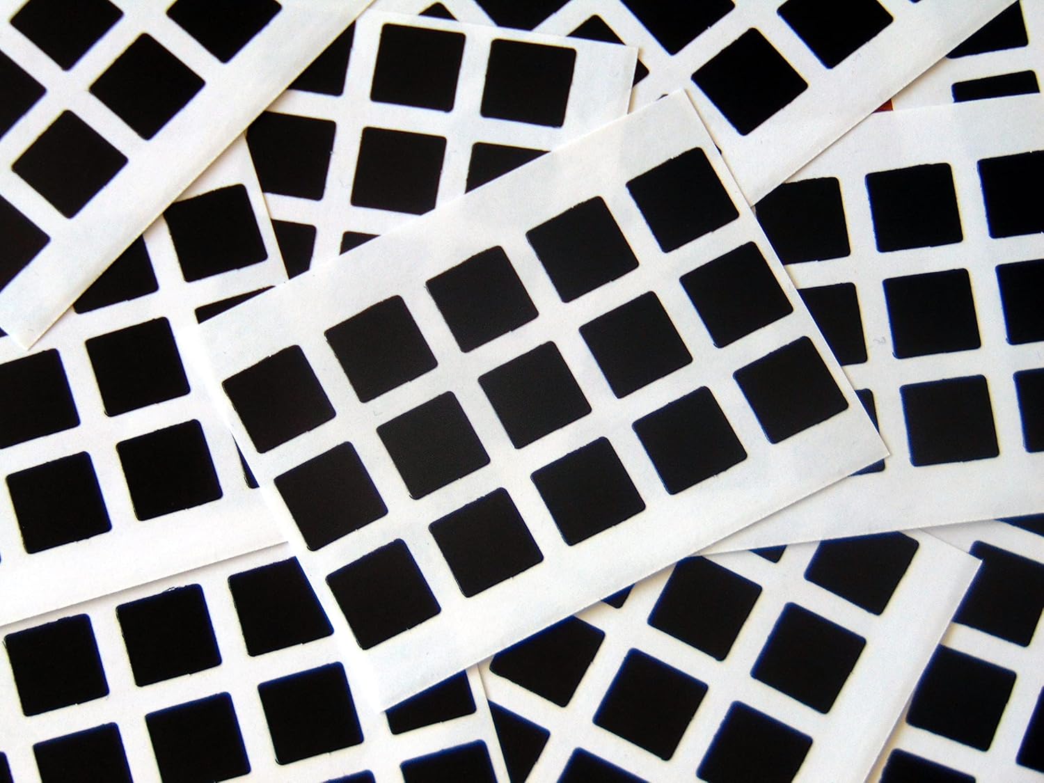 150 Black Square Stickers - Sticky Coloured Self Adhesive Squares for ...