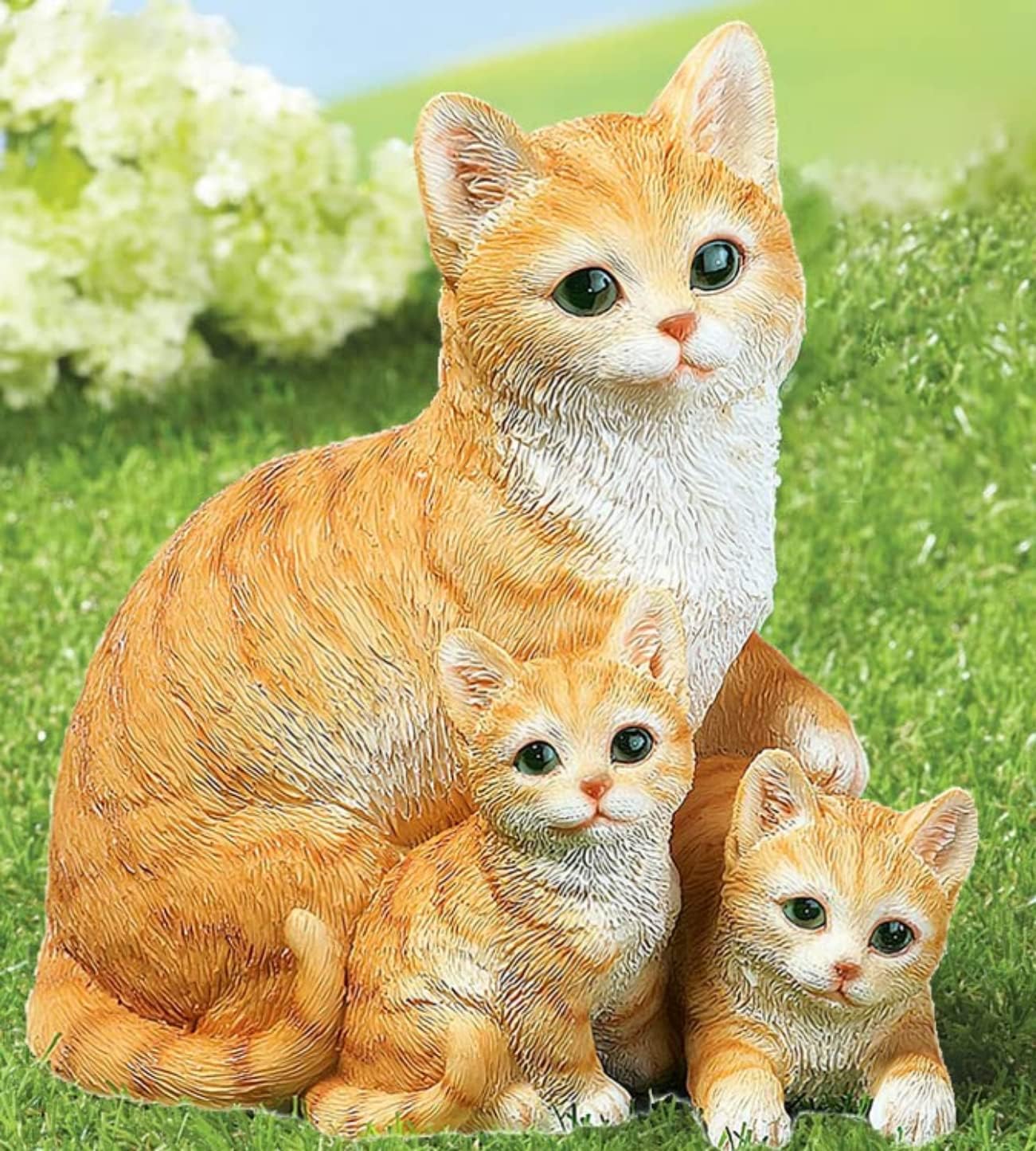 Gojoquanzhou Cute Cat Garden Outdoor Decor Statues – Funny Hand-Painted ...