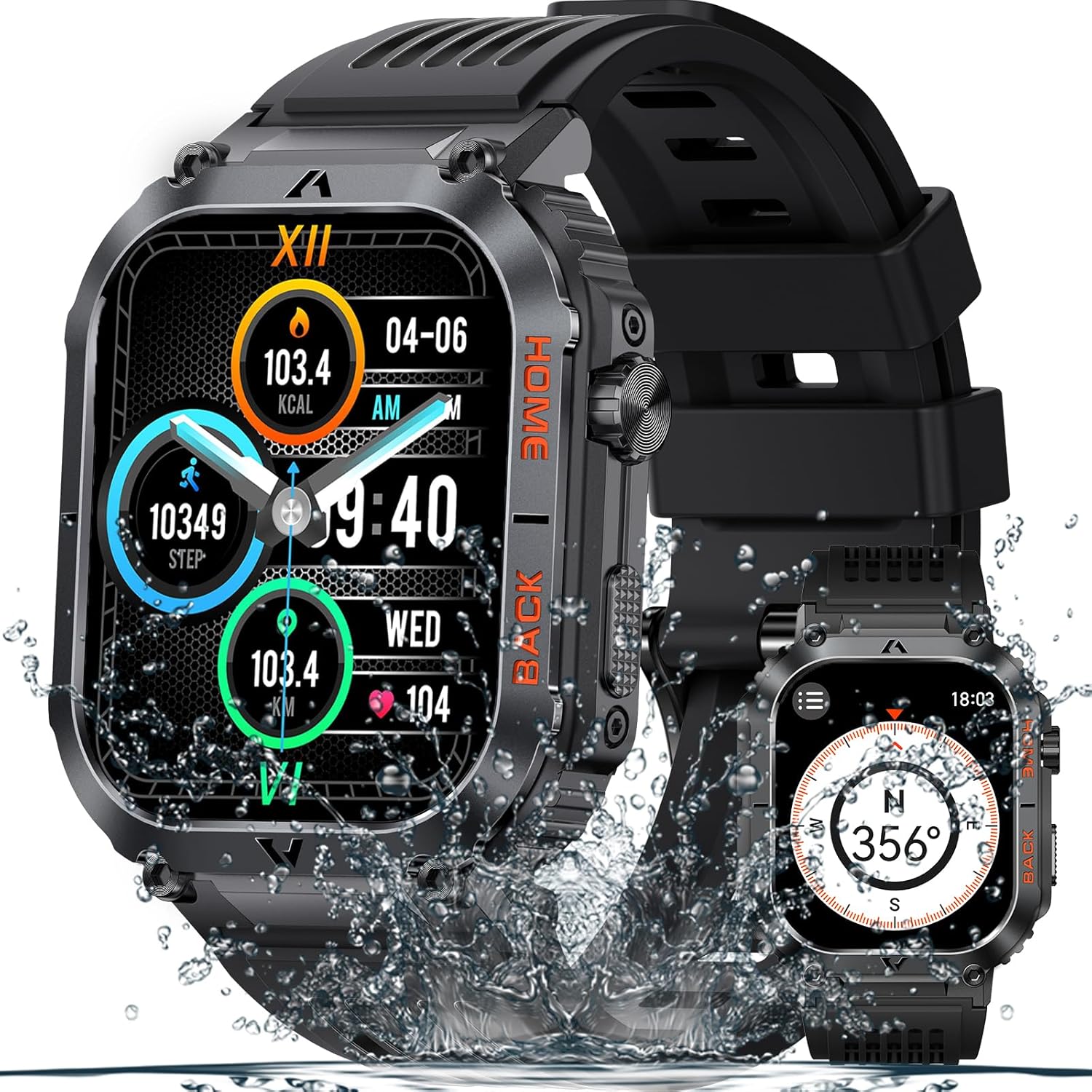 Amazon.com: Military Smart Watches for Men (Make/Answer Call) 5ATM ...