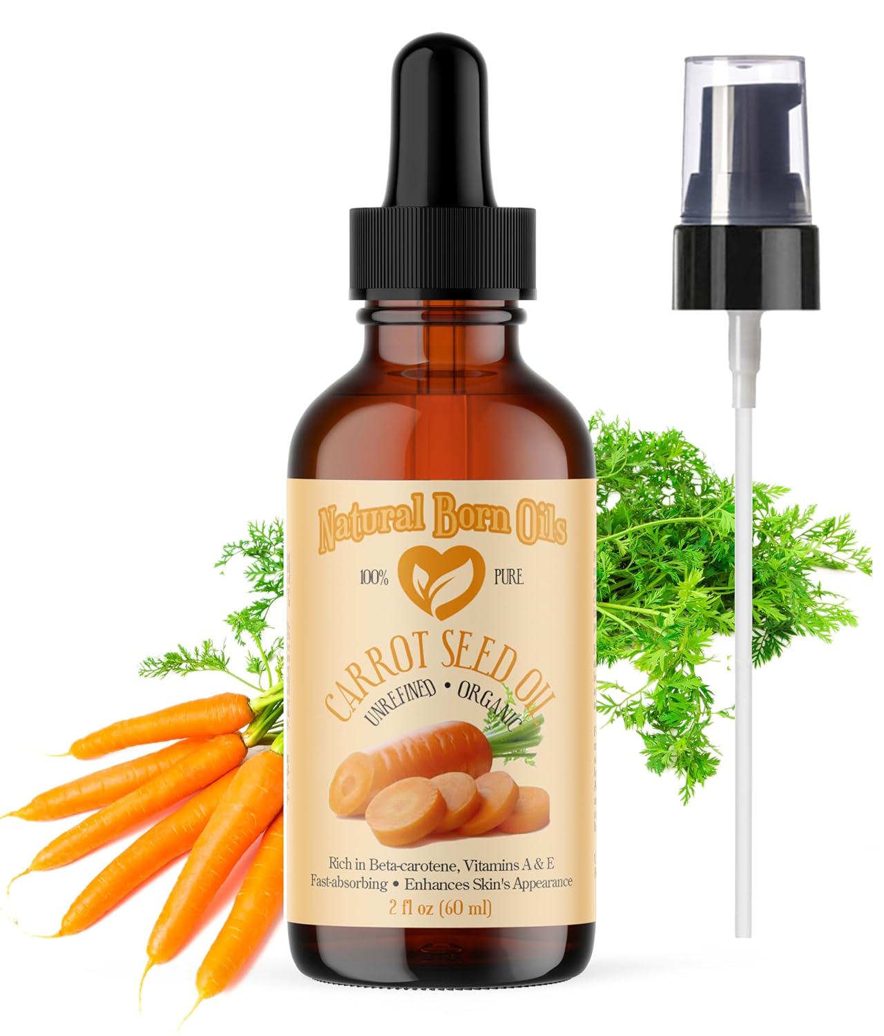 Amazon.com : Natural Born Oils Carrot Seed Oil, 2oz, Organic, Cold ...