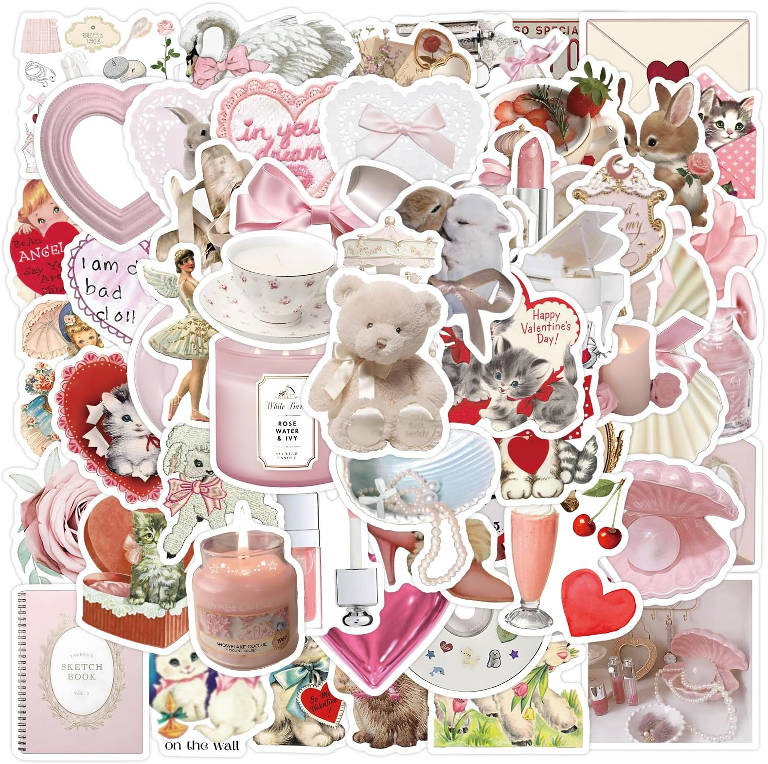 PNGIF Kawaii Aesthetic Sticker 60 Stück Wasserfeste Anime Aufkleber für ...