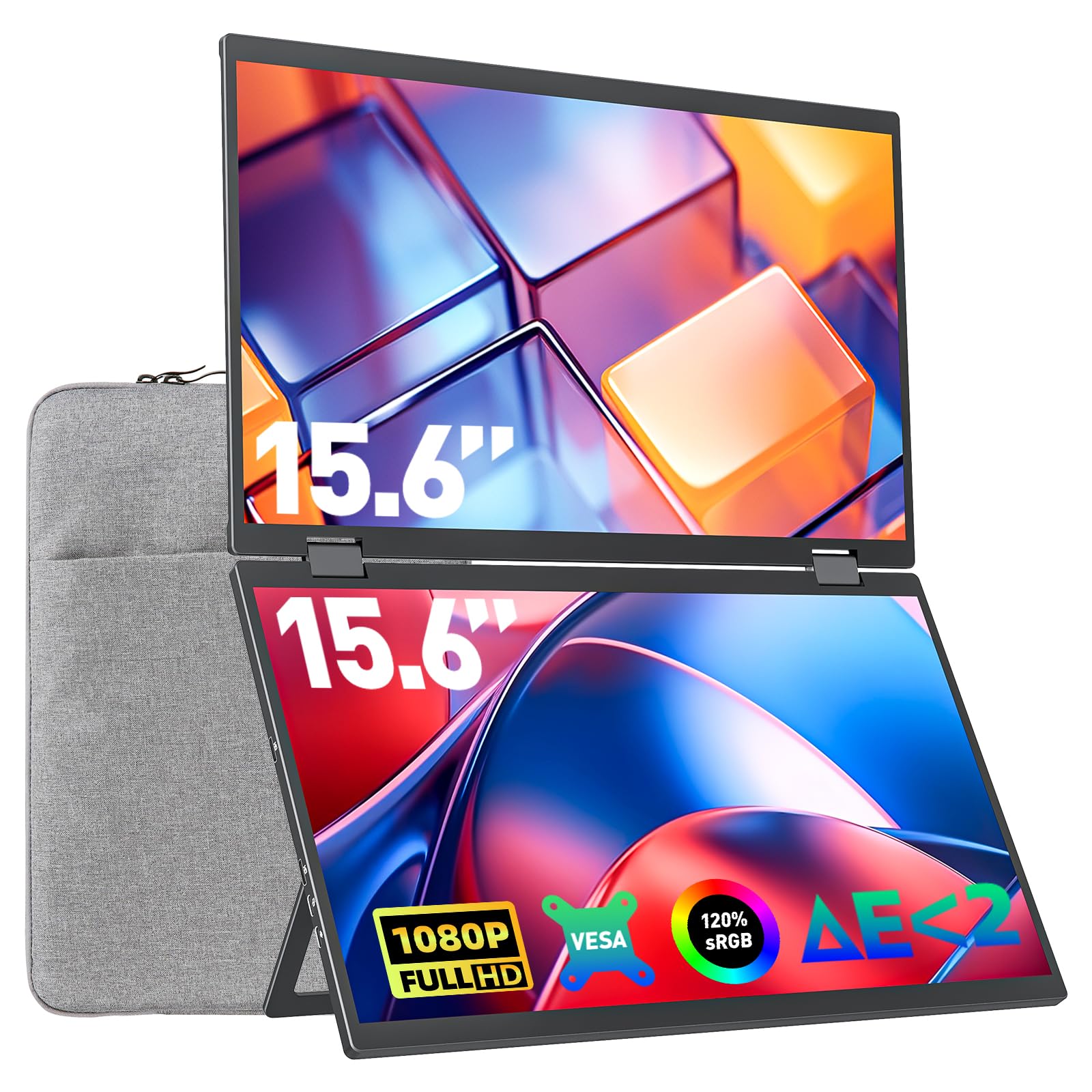 Upperizon Laptop Screen Extender 15.6 Inch 1080P 360° Foldable Dual ...