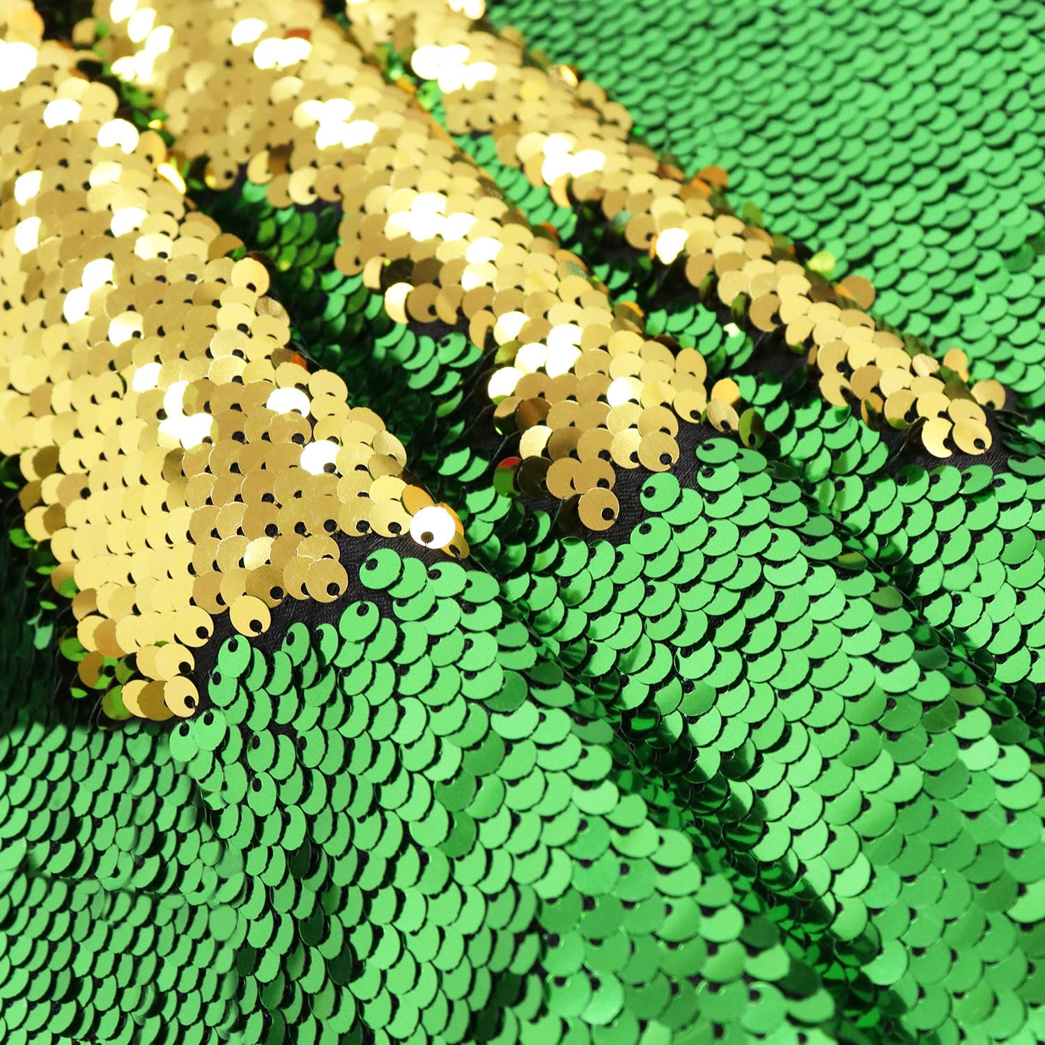 Snapklik.com : Sequin Fabric Sensory Wall Green To Gold Sequin Fabric ...