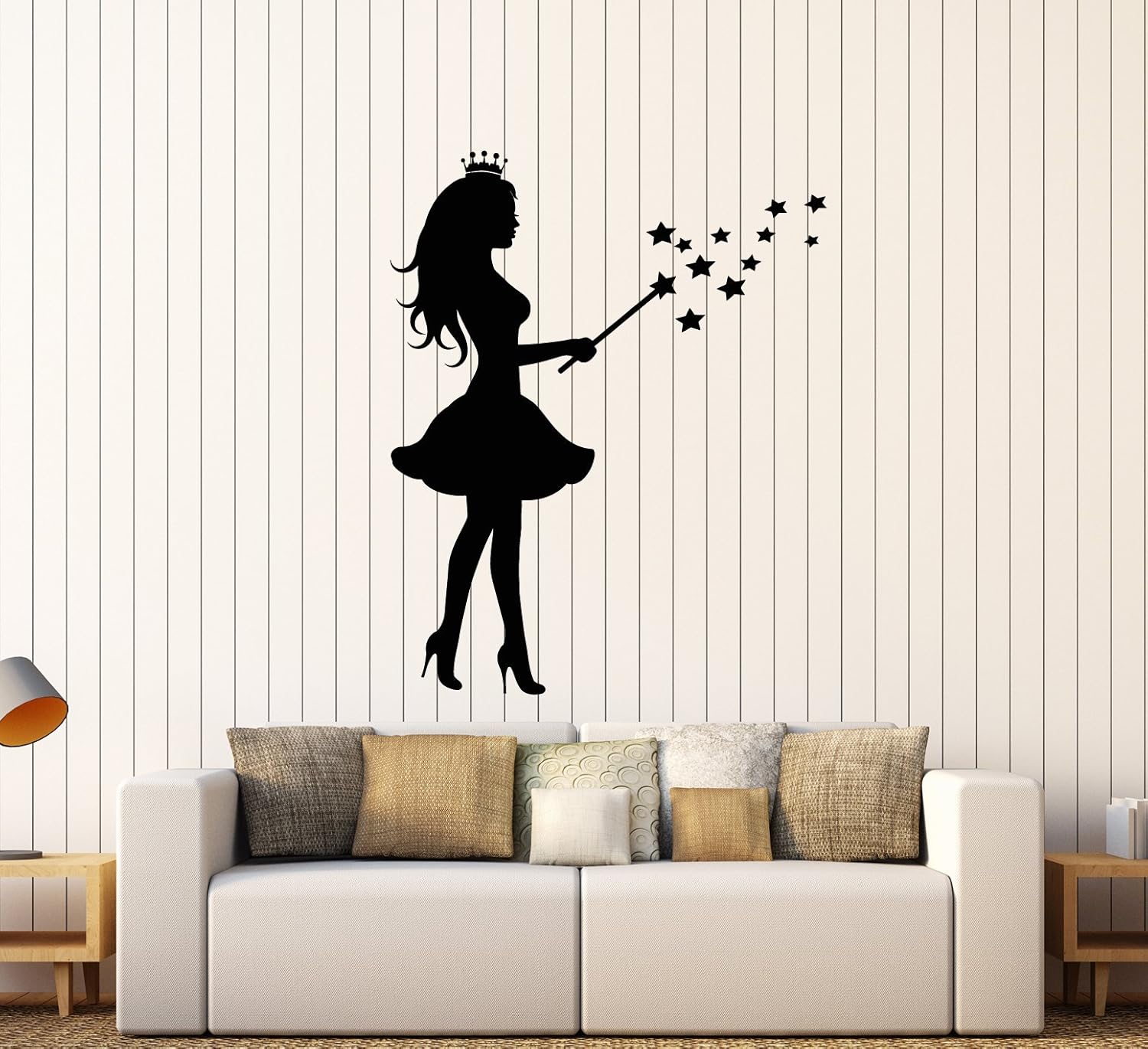 Amazon.com: Vinyl Wall Decal Princess Magic Wand Stars Magic Fairy Tale ...