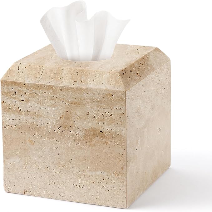 Amazon.com: WORHE Tissue Box Cover Italy Natural Travertine Stone Heavy ...