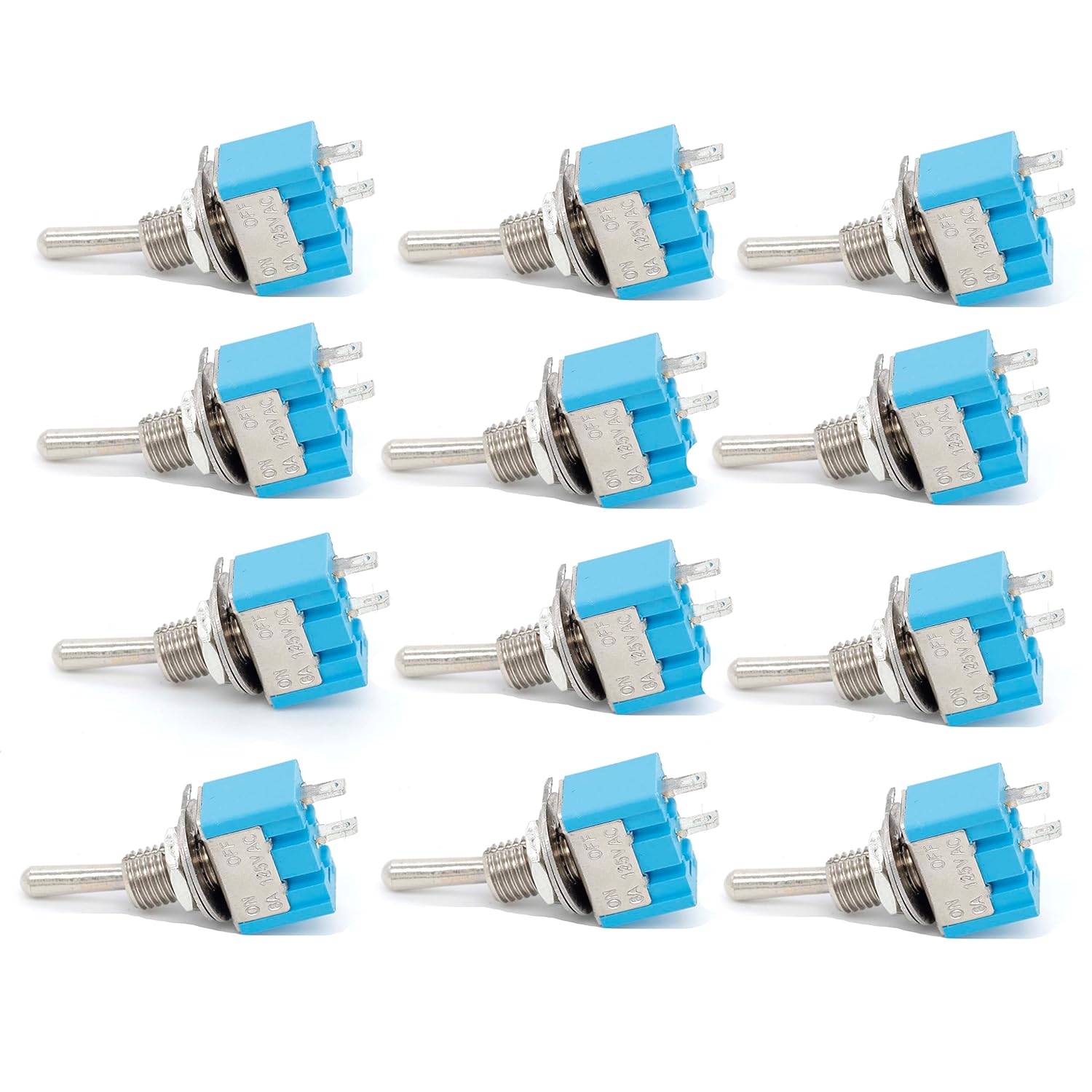 12pcs Mini Toggle Switch SPST 6A 125V 2 Pin ON/Off Miniature Toggle ...