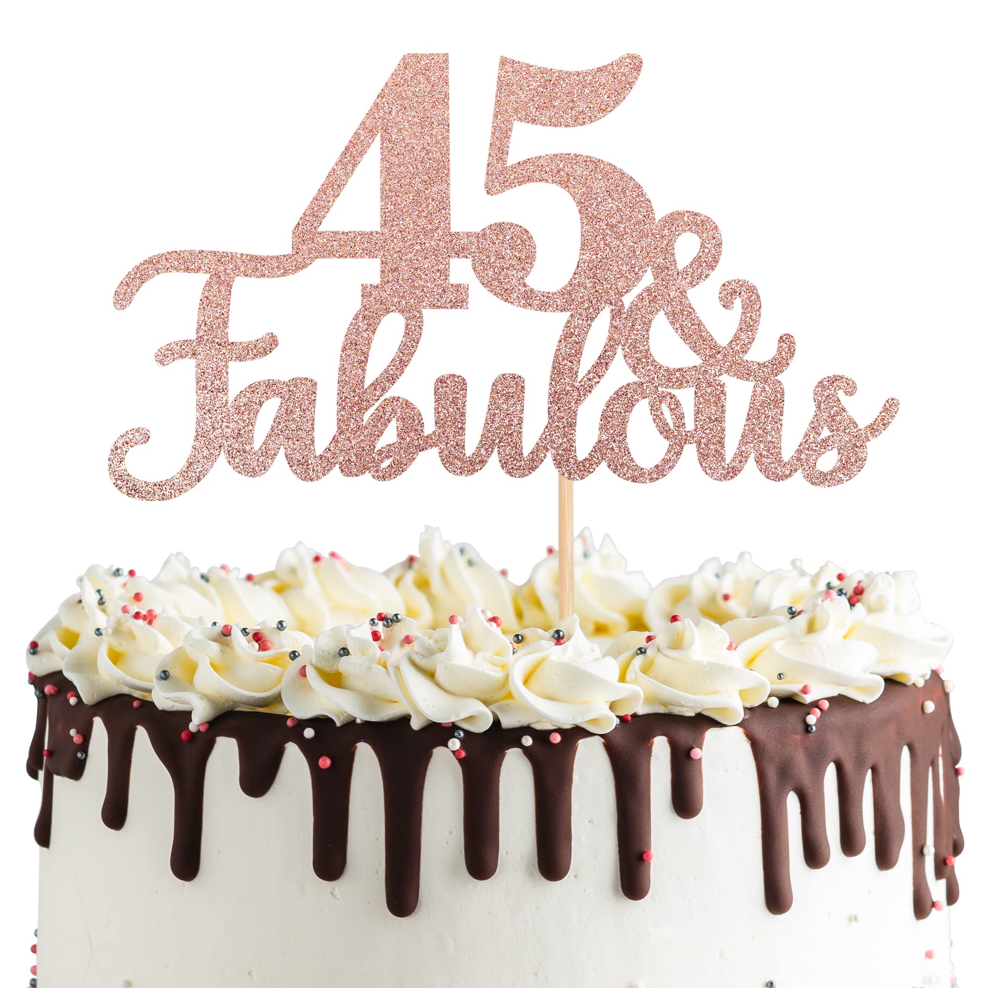 Buy 1 PCS 45 & Fabulous Cake Topper Glitter Forty Five and Fabulous ...
