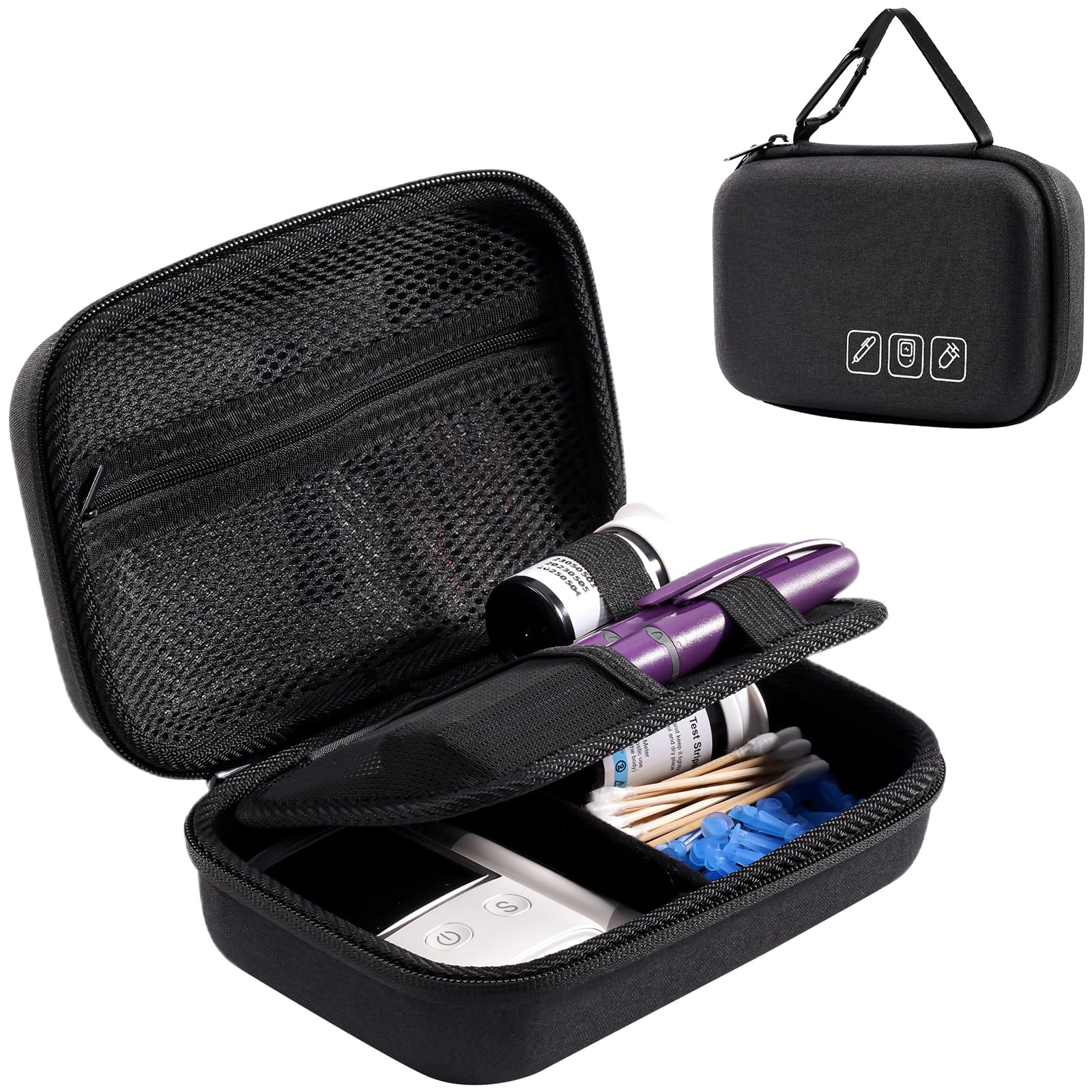 Amazon.com: ProCase Diabetic Supplies Hard Travel Case, Diabetes ...