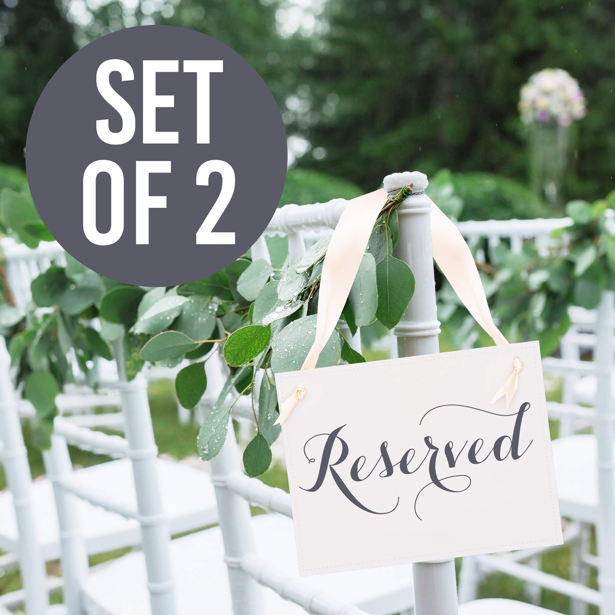 Buy 2 Reserved Signs Wedding Chair Decor Saved Seat Banners for Family ...