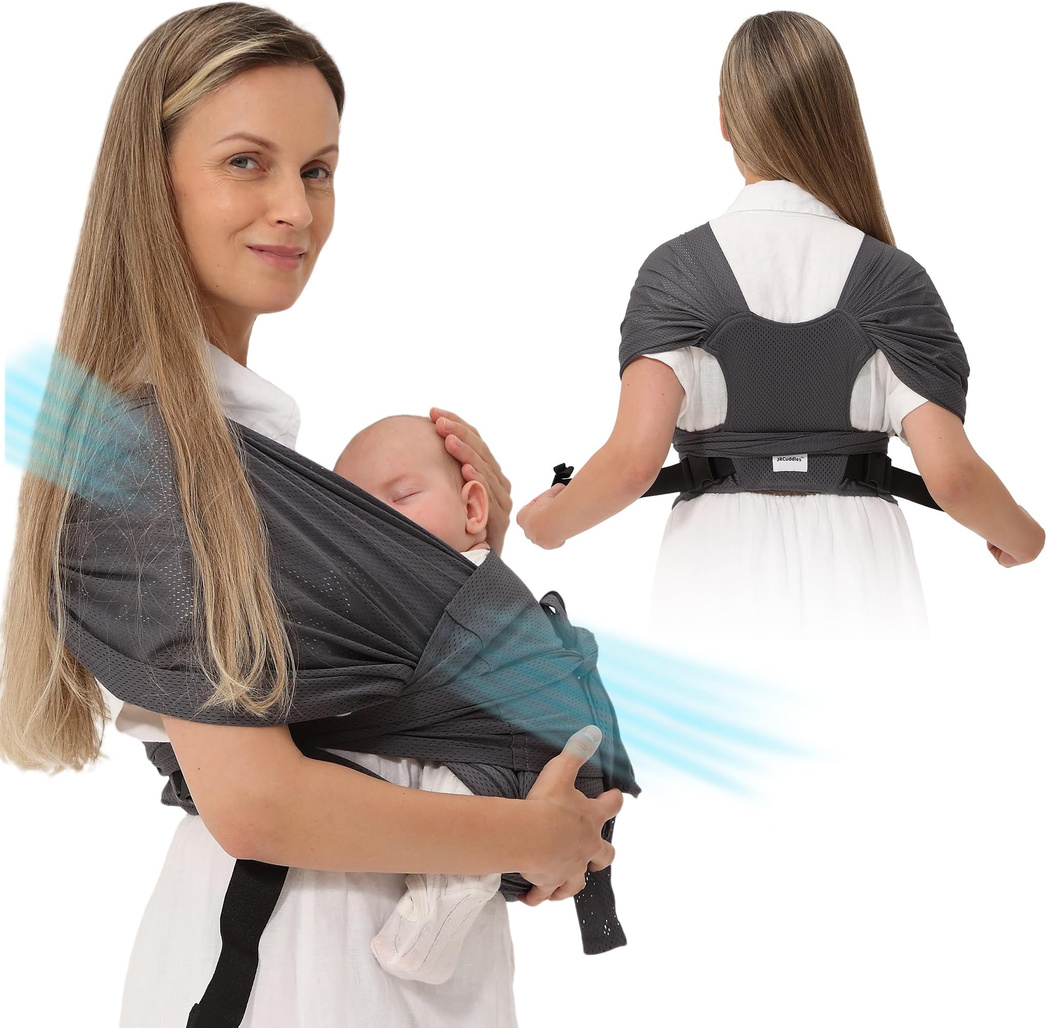 Amazon.com : JRCuddles Baby Wrap Carrier AirMesh - from Newborn Infant ...