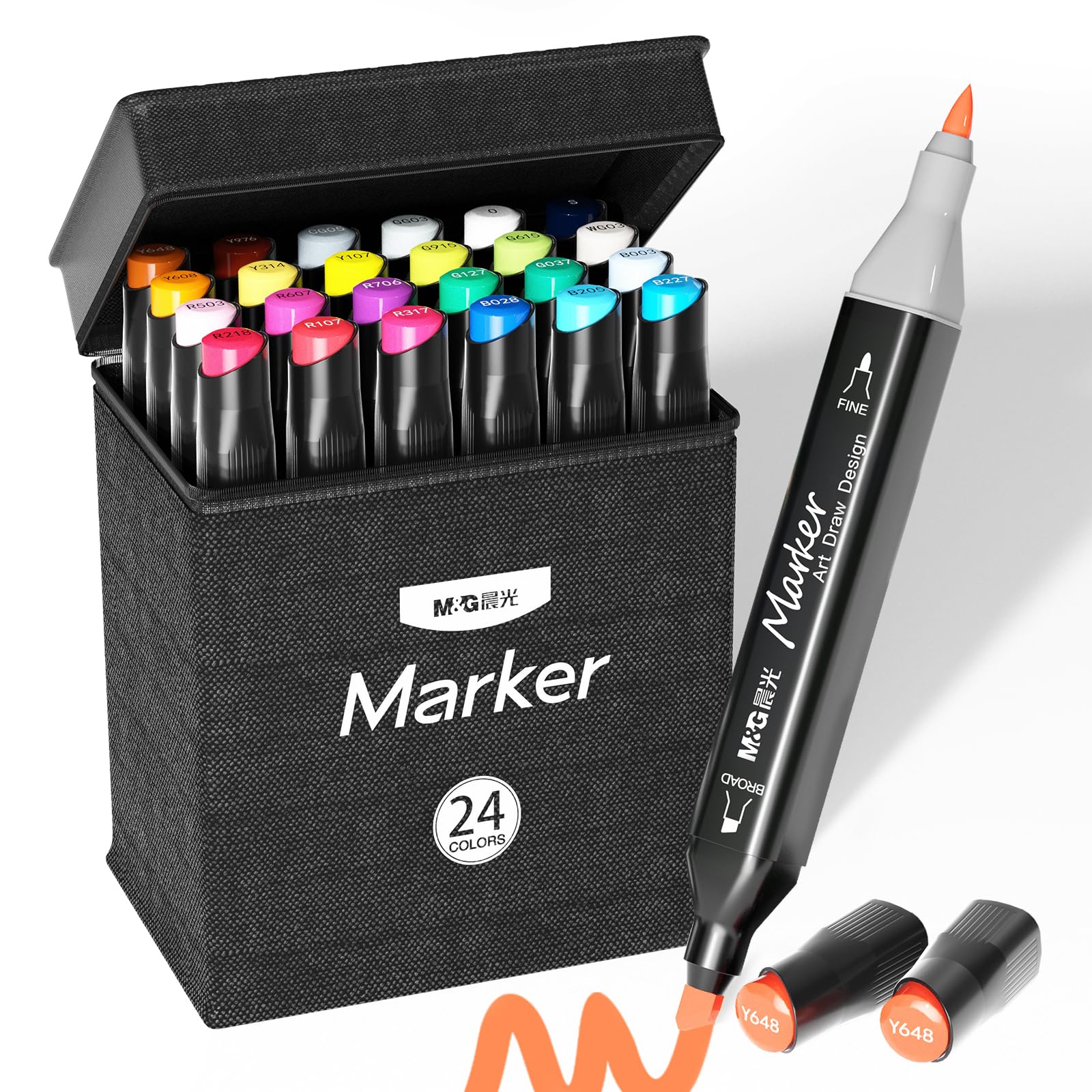 Snapklik.com : M&G 24 Colors Alcohol Based Dual Tip Art Markers Set