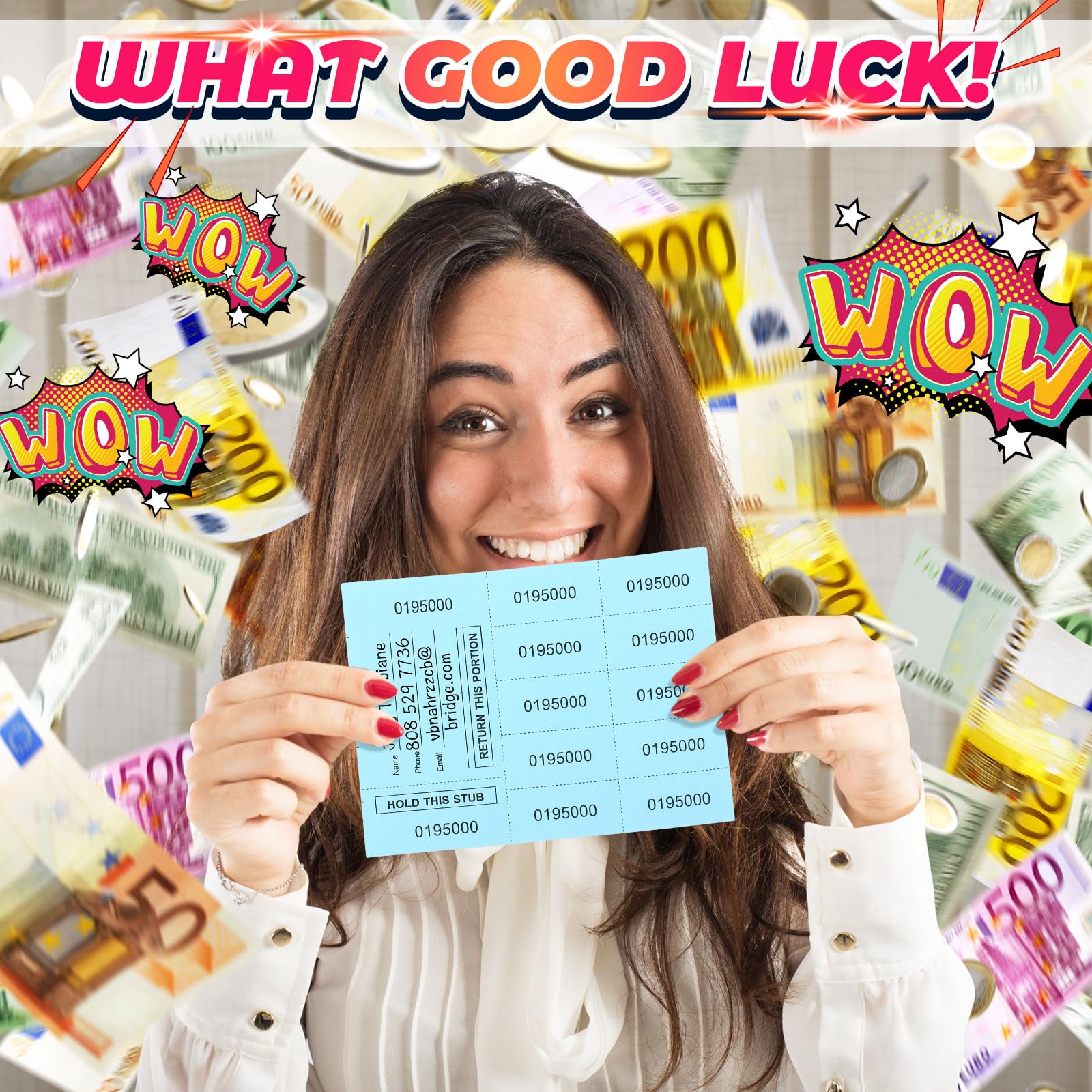 Snapklik.com : Kosiz 1000 Sheet 10 Bid Raffle Tickets Chinese Auction ...