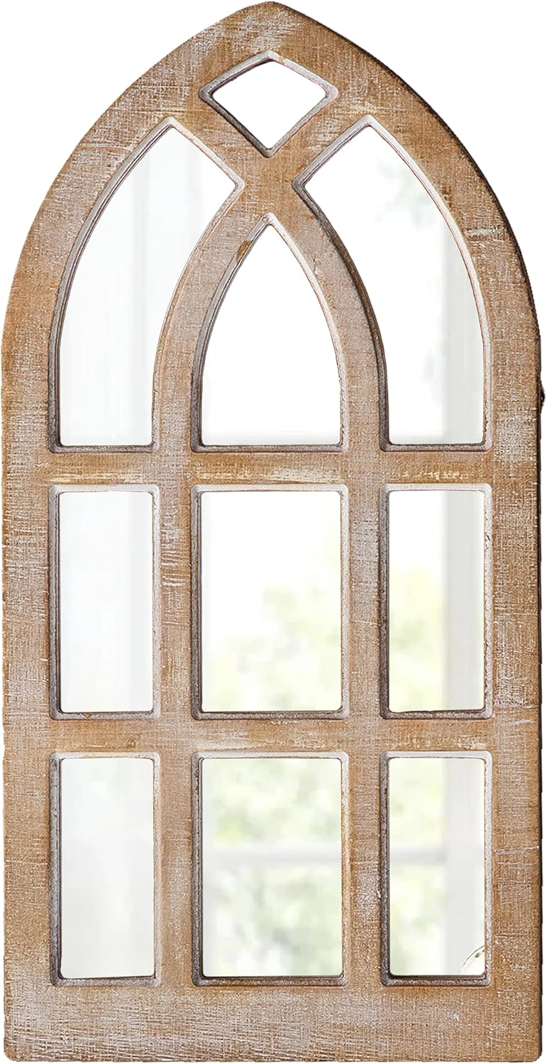 Amazon.com: Sintosin Small Rustic Arched Window Mirrors for Wall Decor ...