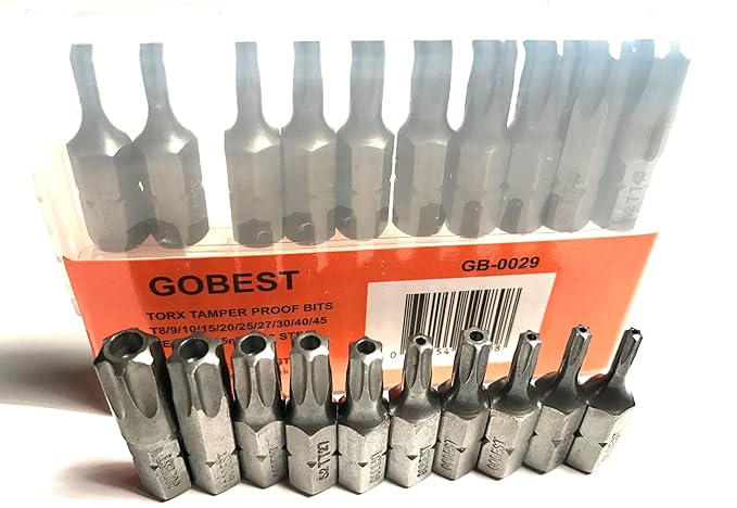 GOBEST magnetic security torx screwdriver bits set 10 pcs, 25mm, T8 T45 ...