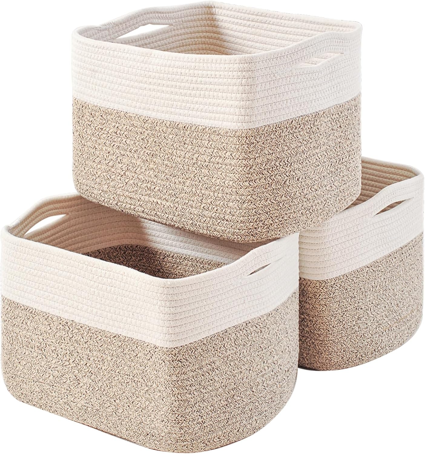 Amazon.com: ICERZCZ Storage Baskets for Organizing, Woven Cotton Rope ...