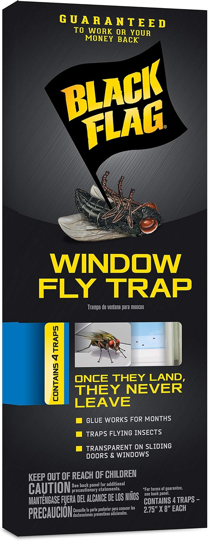 Amazon.com : Black Flag Window Fly Trap, Transparent Glue Traps 4 Count ...