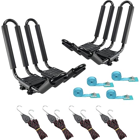 Amazon.com: Leader Accessories Kayak Rack 2 Pair J Bar for Canoe Surf ...