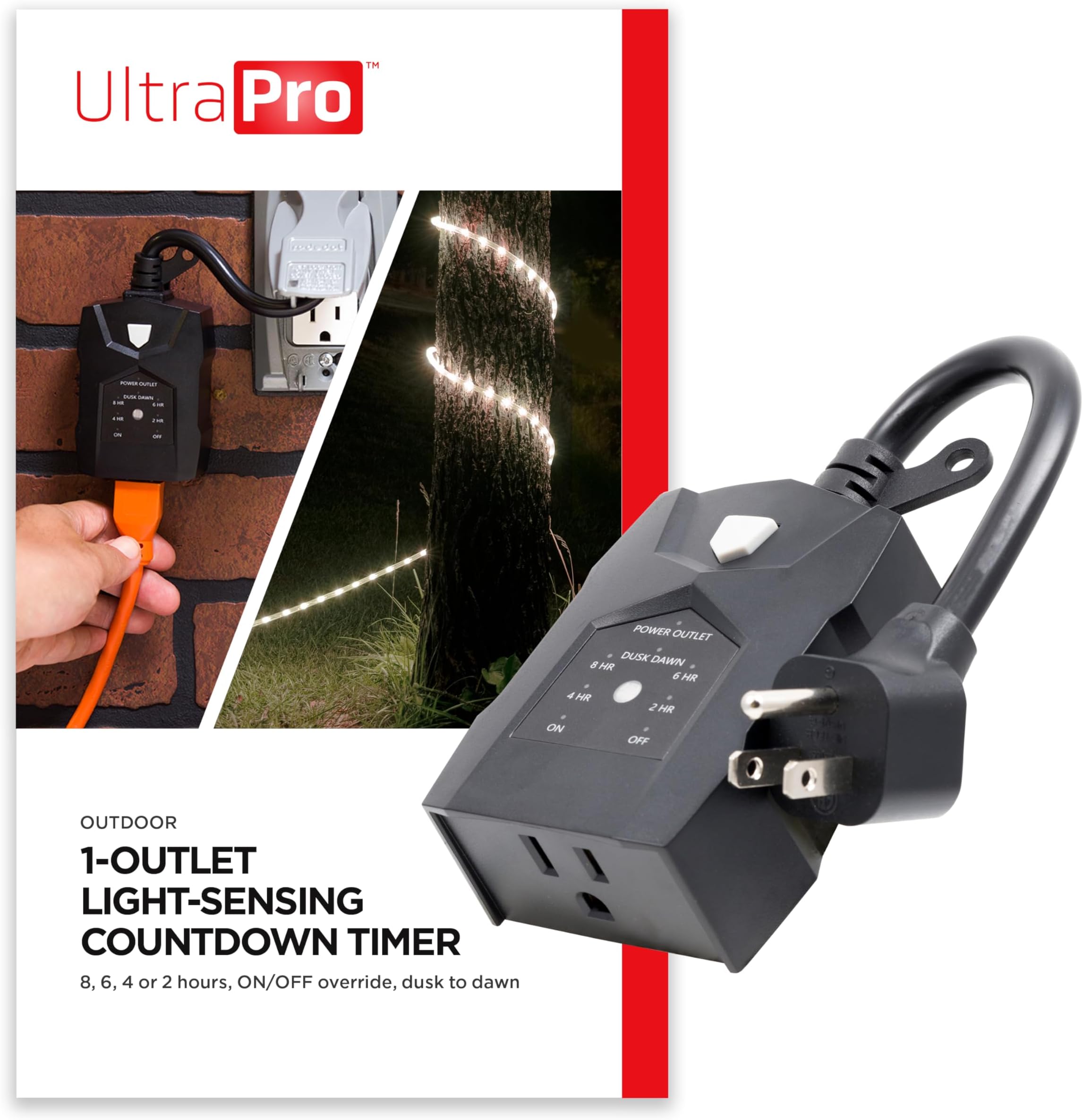 15 Amp Outdoor Plug-In Mechanical Dusk to Dawn Countdown Timer with ...