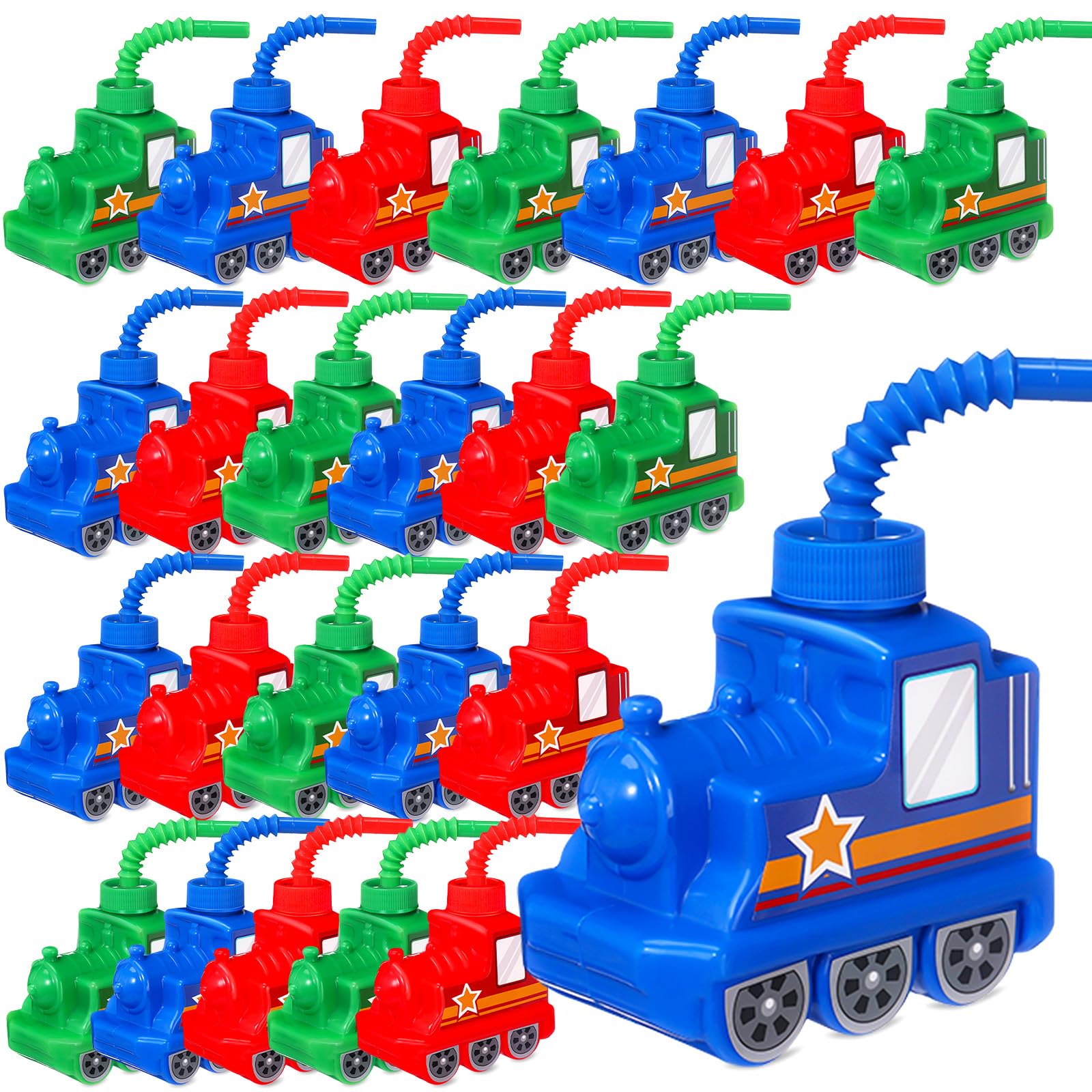 Amazon.com: Tanlade 24 Sets Traffic Vehicle Party Favor Supplies Train ...
