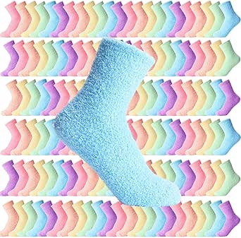 Handepo 150 Pairs Women Fuzzy Socks Bulk Winter Warm Soft Cozy Fluffy ...