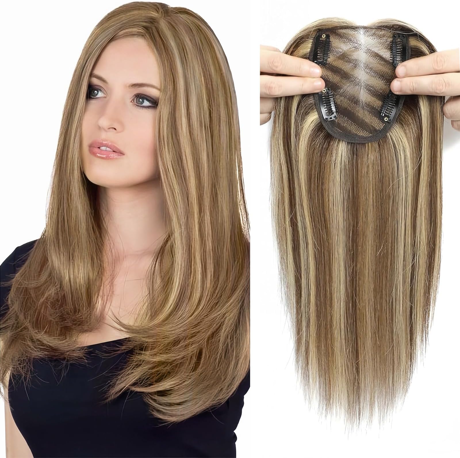 Amazon.com : HAIRCUBE Remy Human Hair Toppers for Women, 100% 3.5in*4in ...