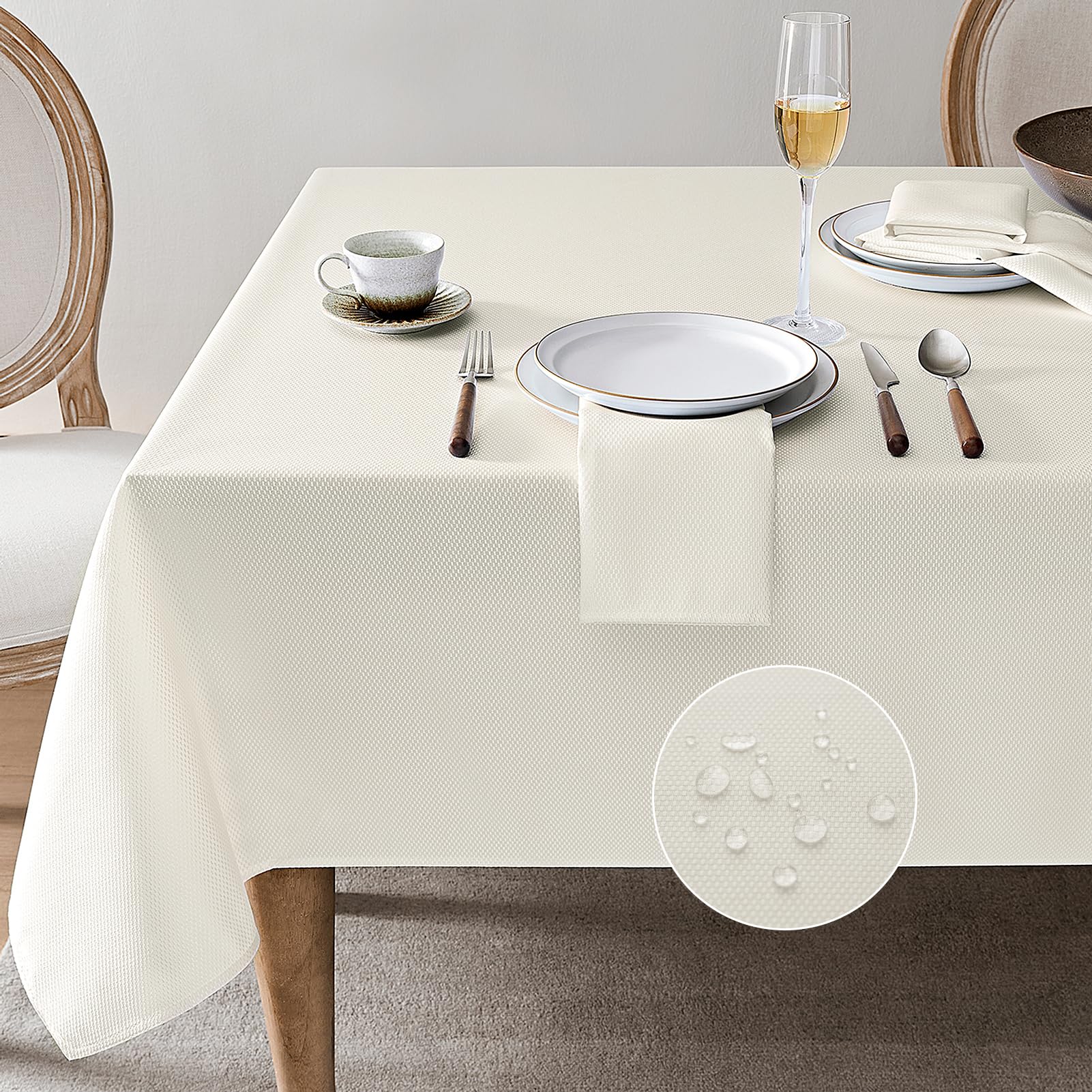 Amazon.com: Softalker Rectangle Weaved Texture Pattern Tablecloth,Shiny ...
