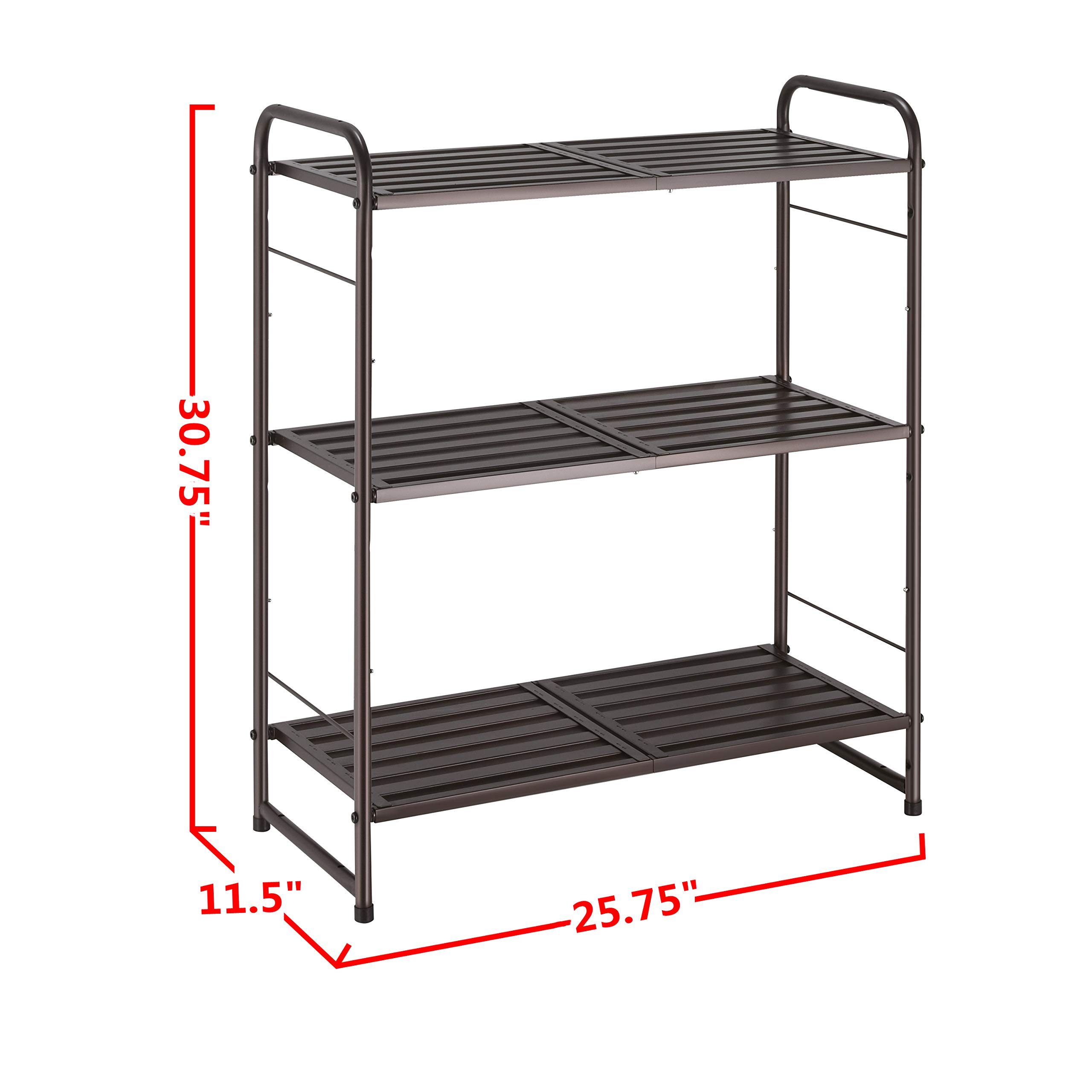 Simple Trending 3-Tier Stackable Shelving Unit Storage Rack, Expandable ...