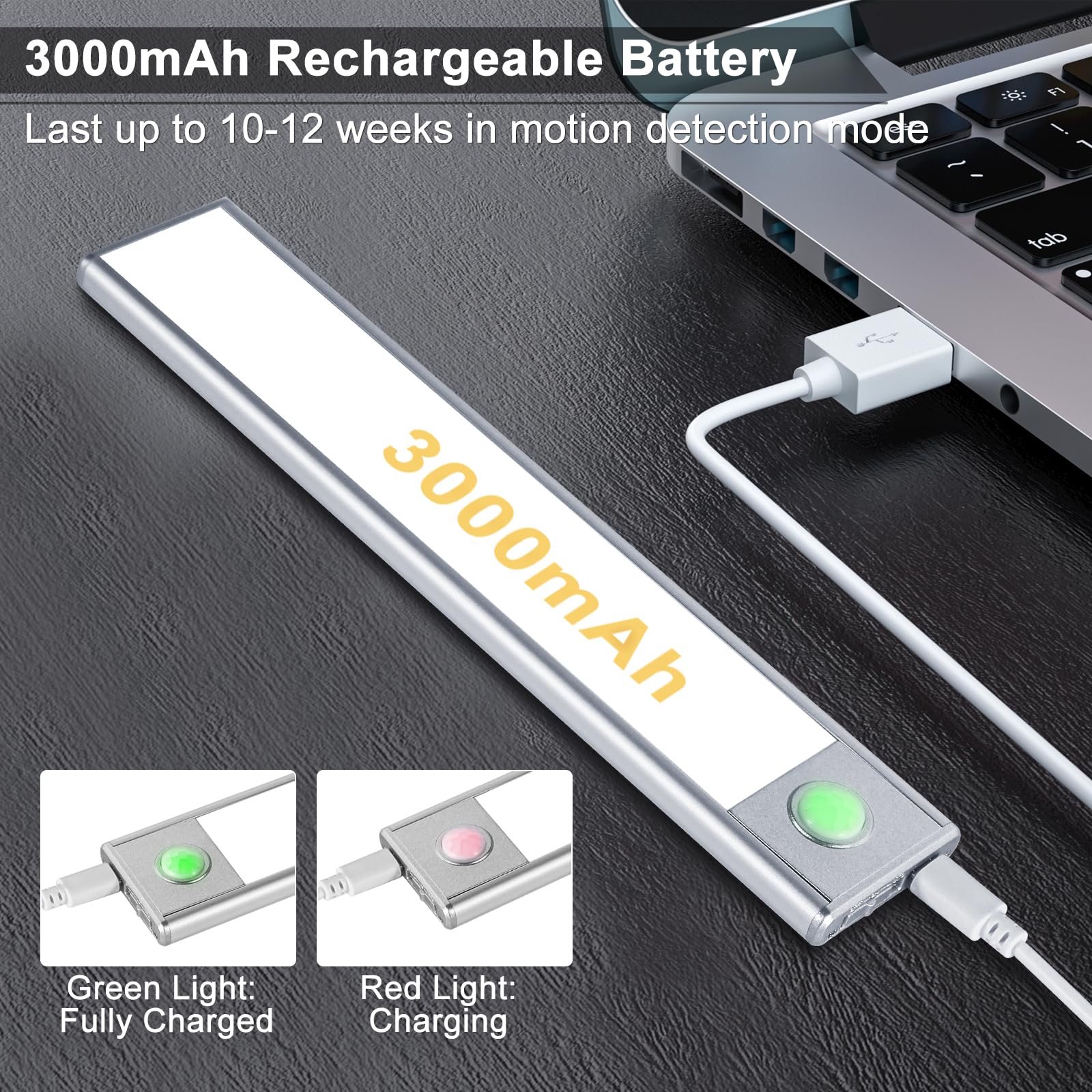 Snapklik.com : Under Cabinet Lighting Wireless,14 Inch Long 3000ma ...