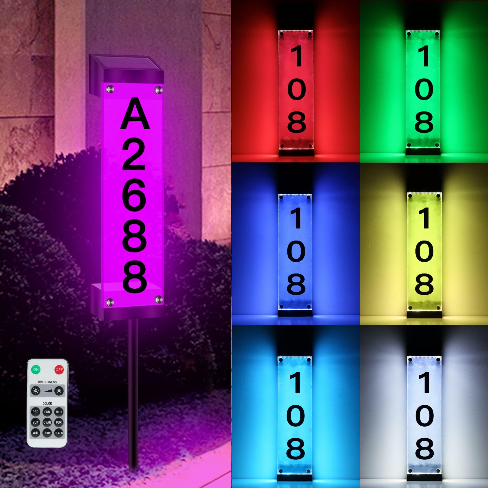 Amazon.com: Tomskiko Solar Address Sign - Solar House Numbers for ...