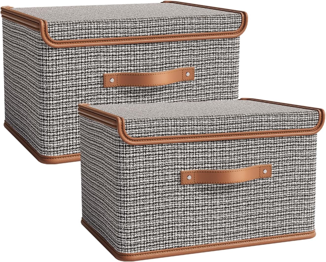 Amazon.com - Tuza 2 Pack Storage Bins with Lids, Collapsible Closet ...