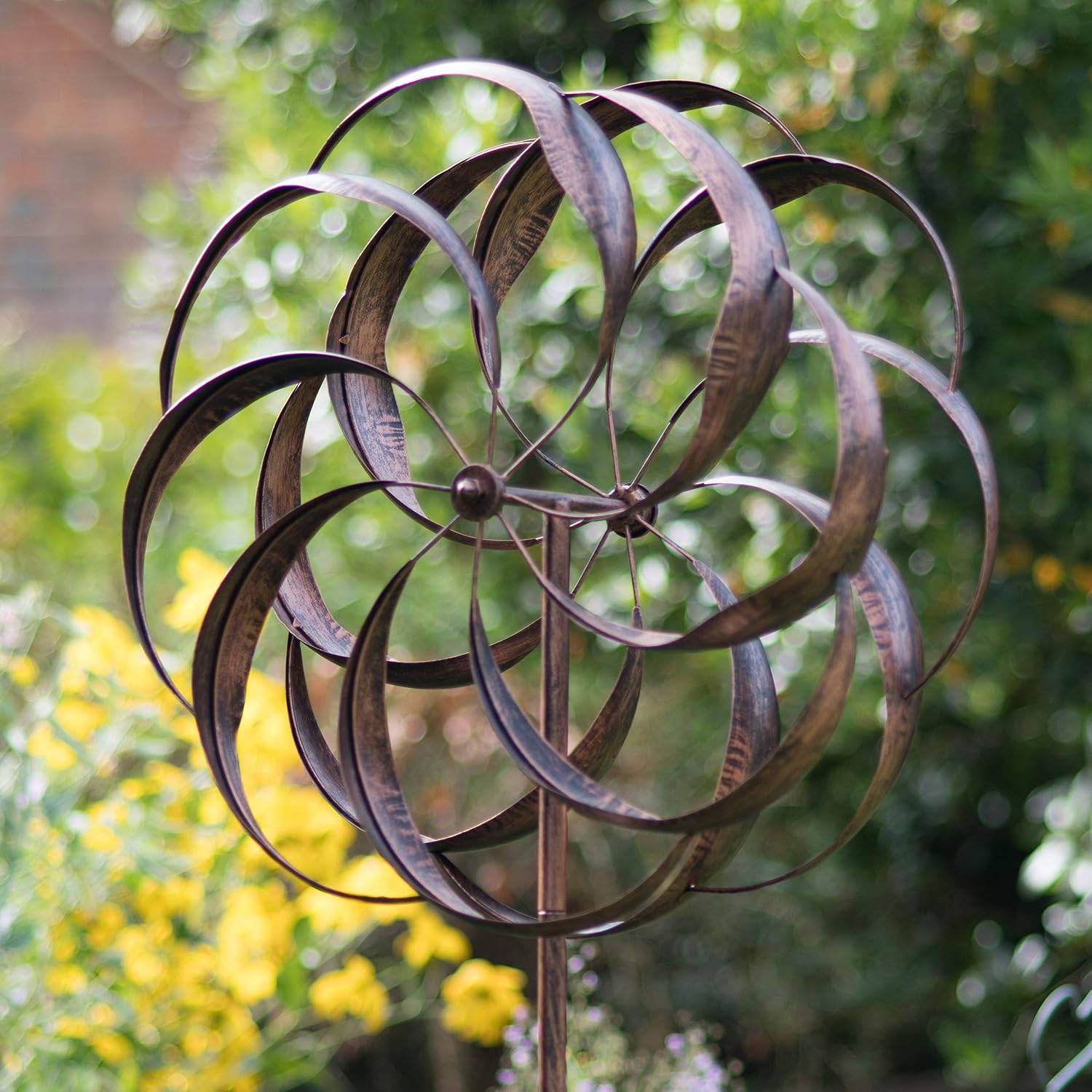 Creekwood Pemberly Wind Spinner - Brushed Copper Metal Garden Ornaments ...