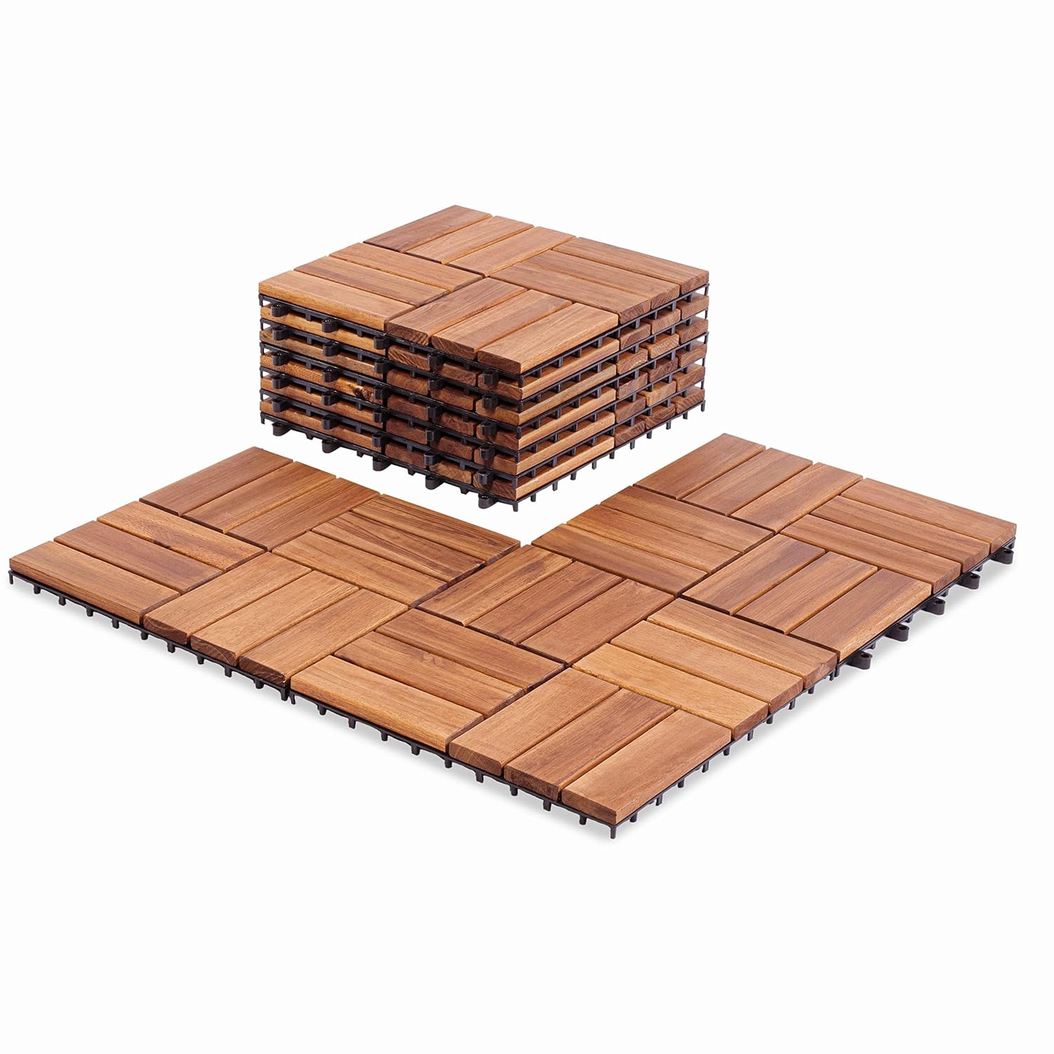 Amazon.com: SSR VINA Acacia Deck Tiles, Interlocking Floor Tiles, Patio ...