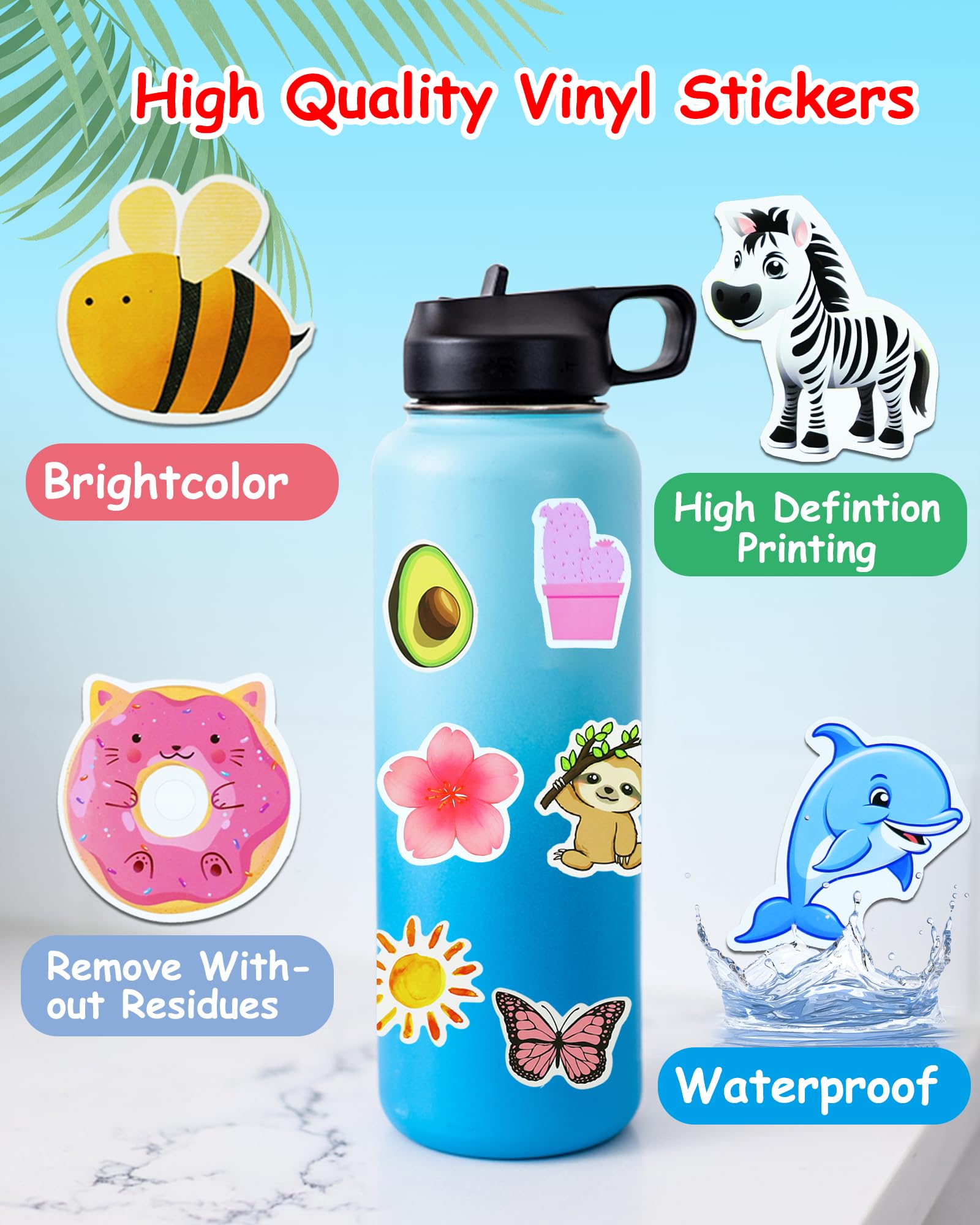 Snapklik.com : 400Pcs Water Bottle Stickers For Kids, Cute Stickers For ...