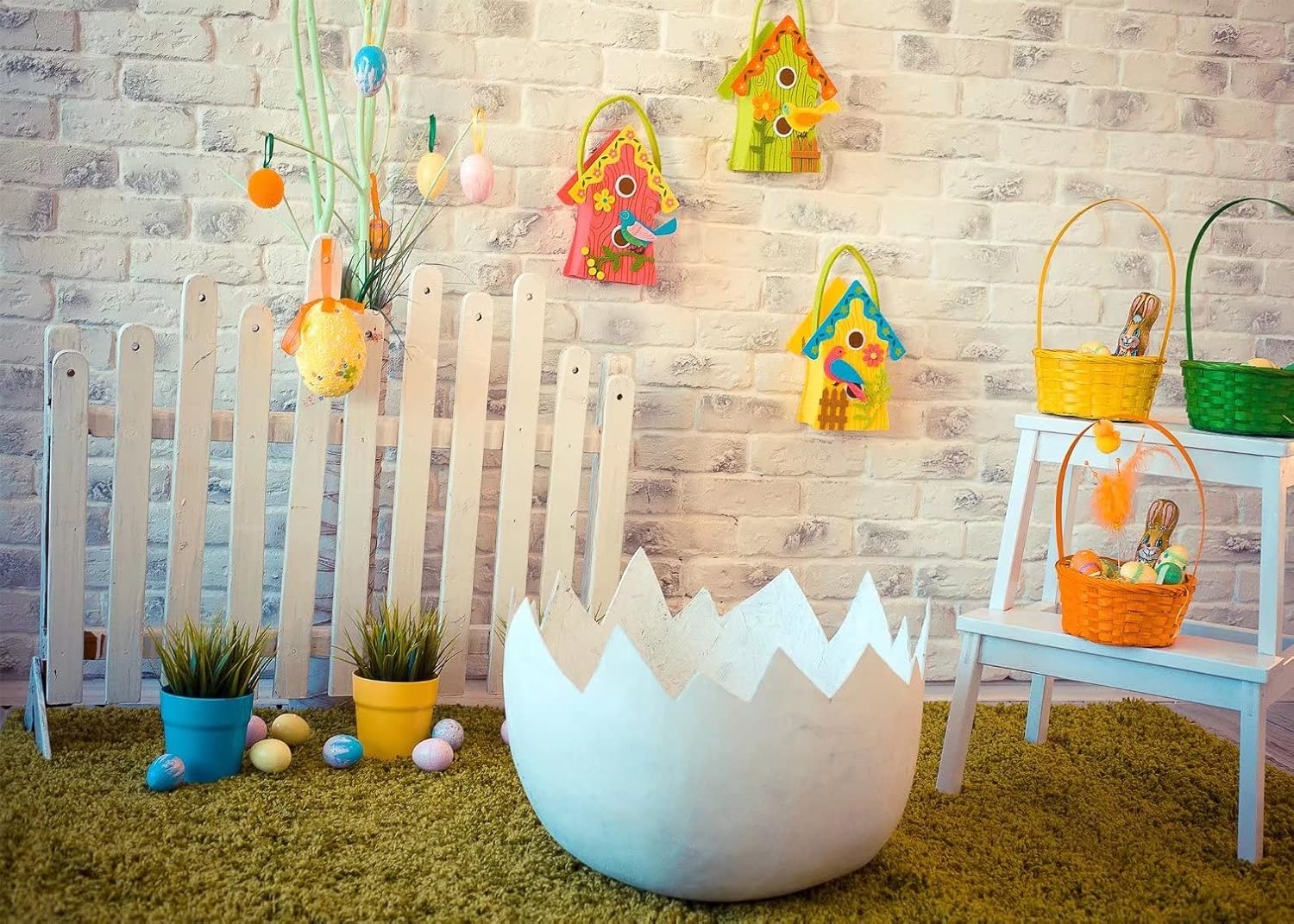 Amazon.com : BELECO 20x10ft Fabric Easter Backdrops for Photography ...