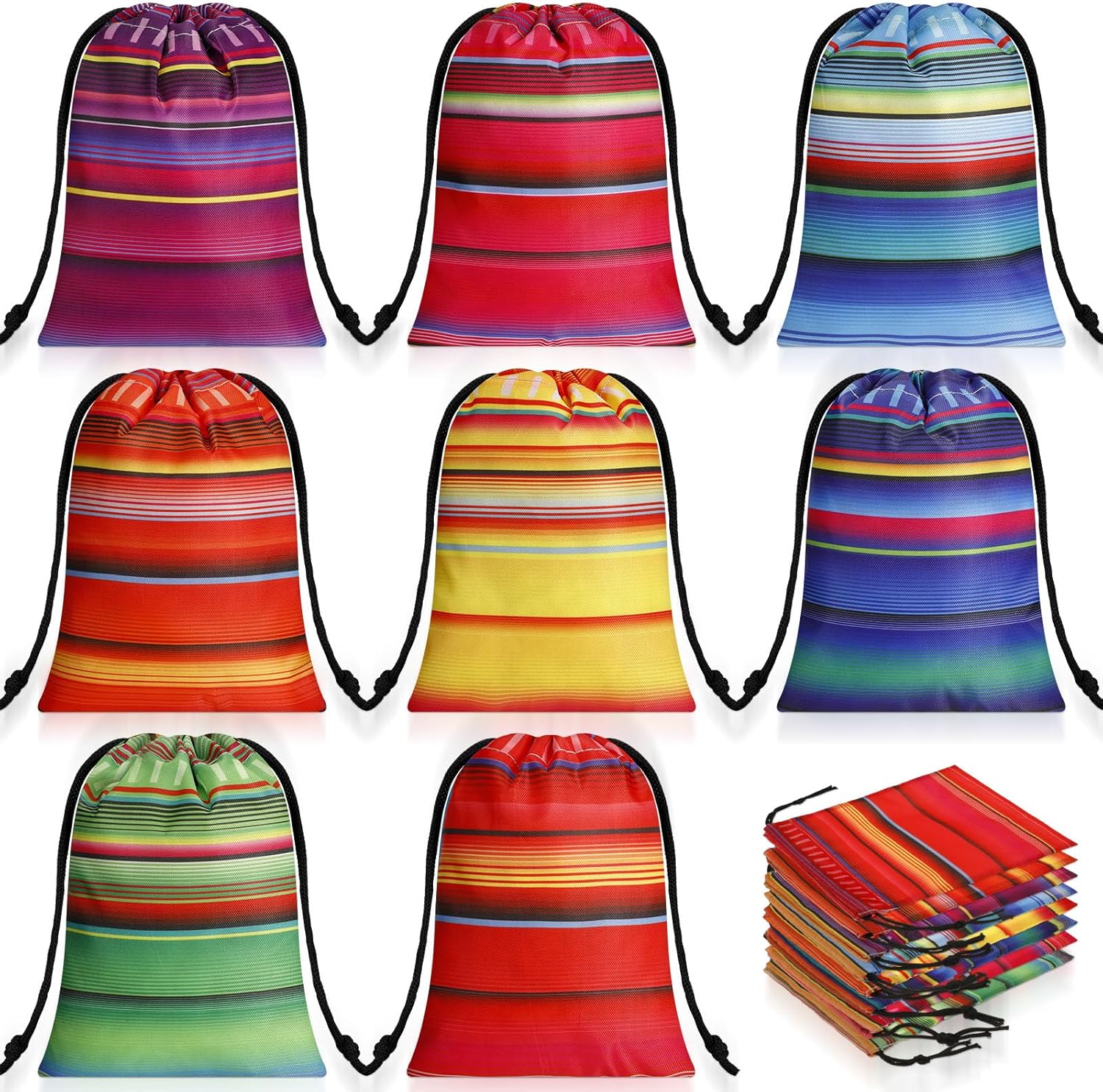 Amazon.com: Cunno 24 Pcs Fiesta Gift Bags Mexican Candy Bags Fiesta ...