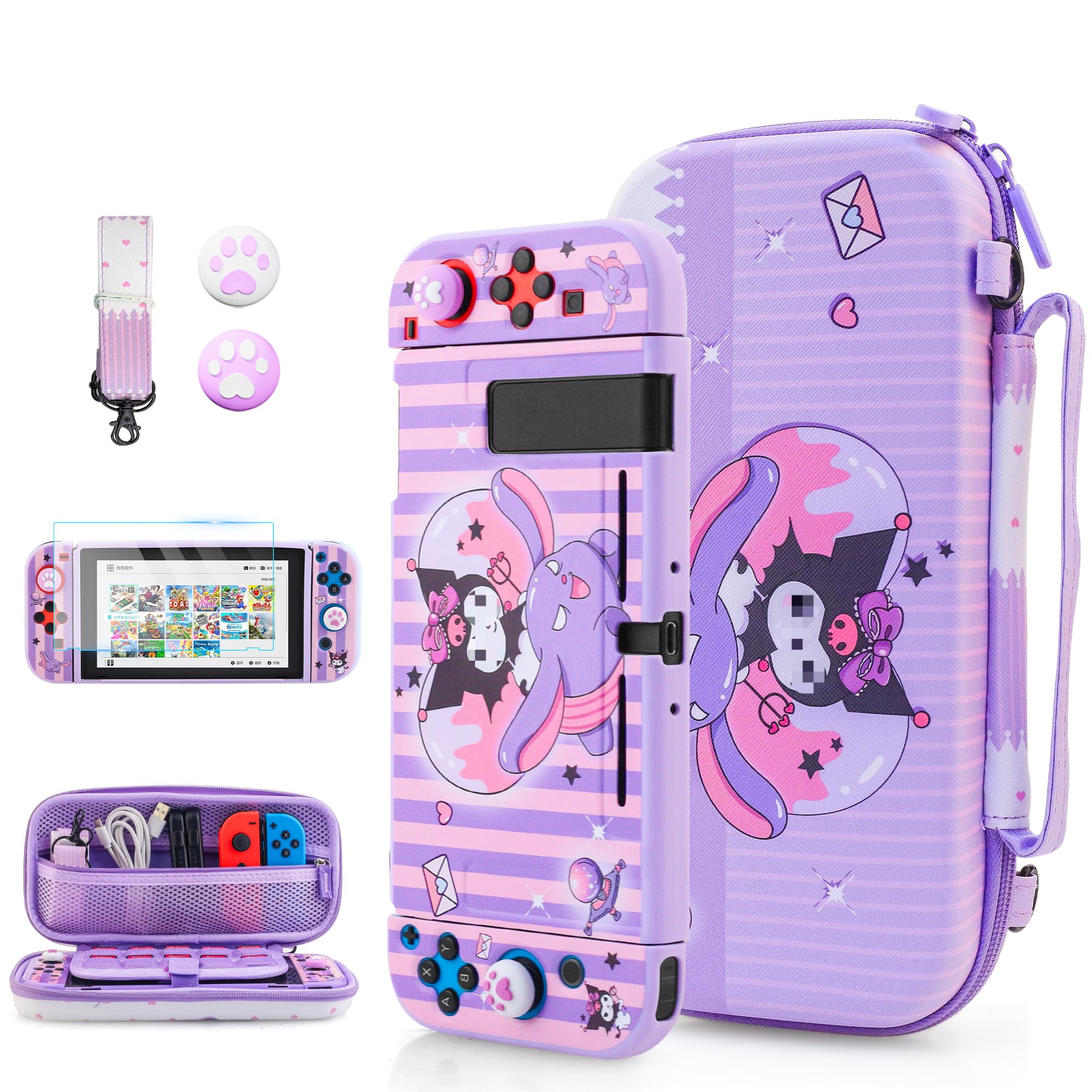 Amazon.com: FUNDIARY Cute Bunny Travel Carrying Case for Nintendo ...