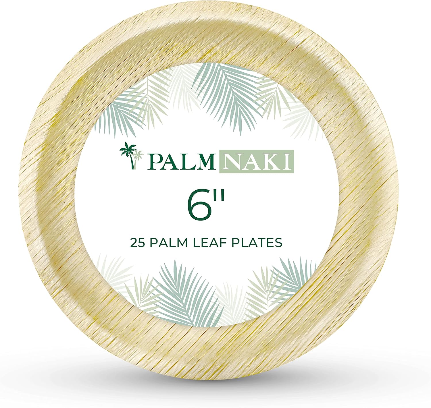 Buy Palm Naki Round Palm Leaf Plates (25 Count) - Disposable Dinnerware ...
