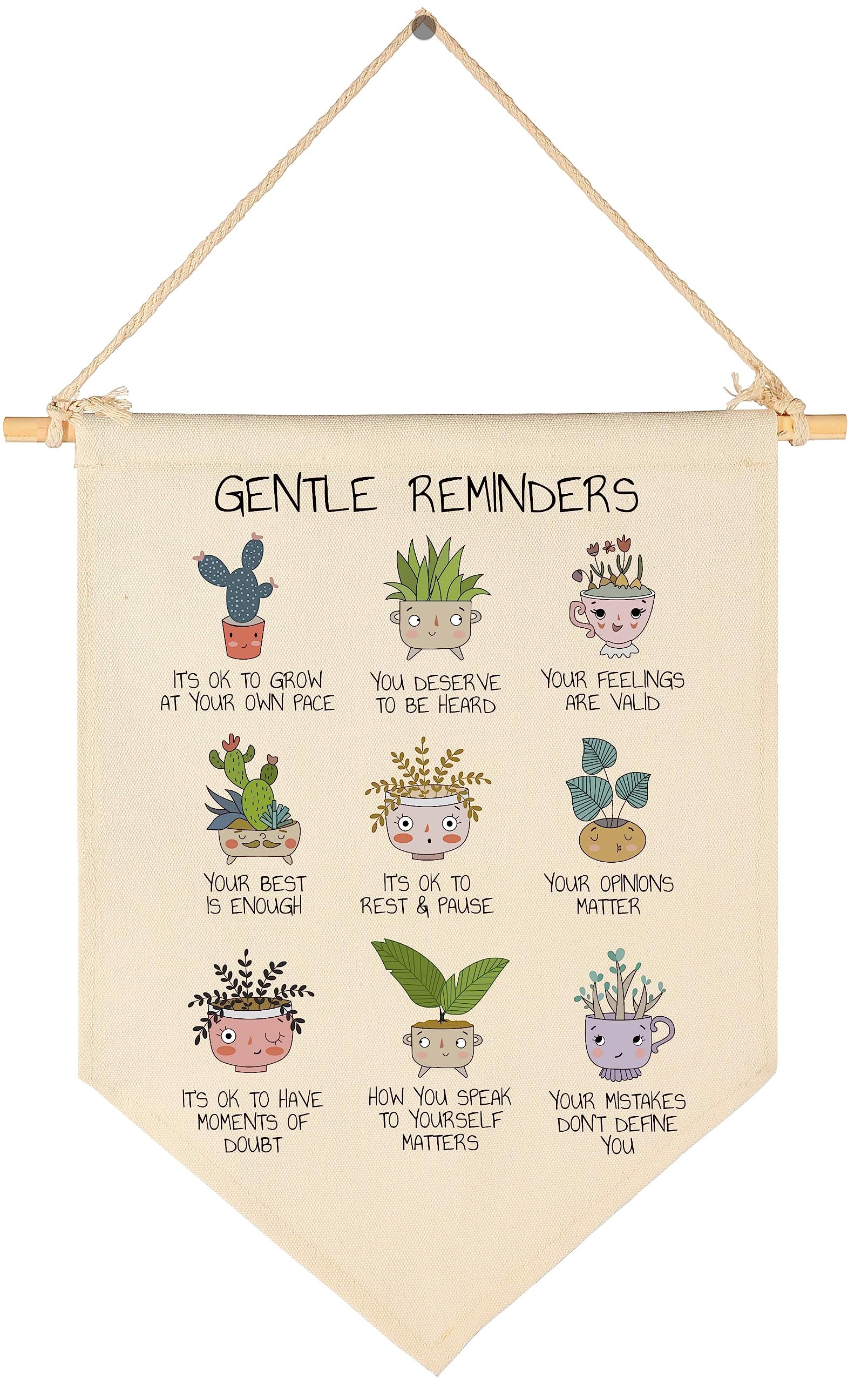 Amazon.com: Gentle Reminders-Positive Self Affirmations Wall Banner ...