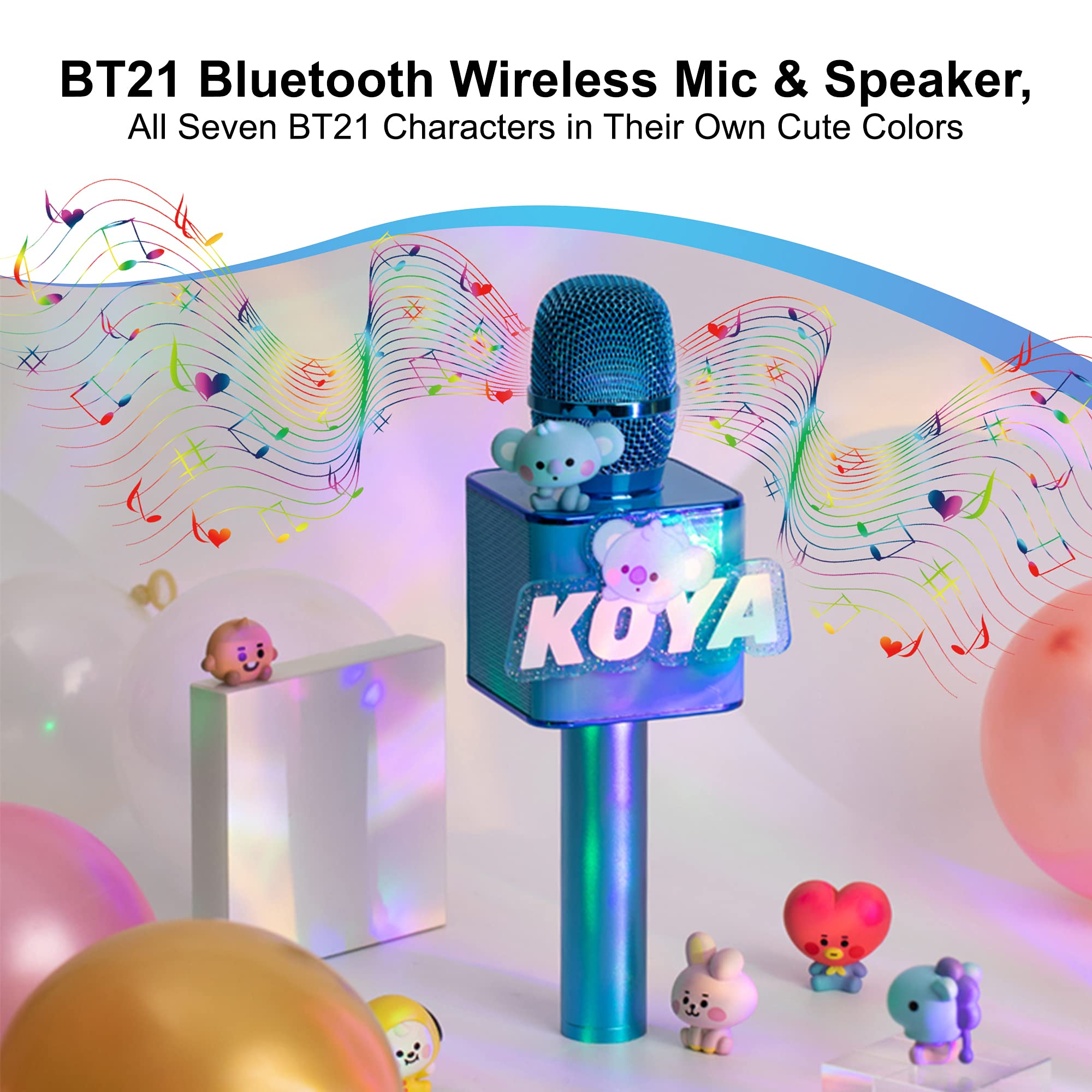 ROYCHE BTS Bluetooth Wireless Mic & Speaker, All Seven BTS Characters ...