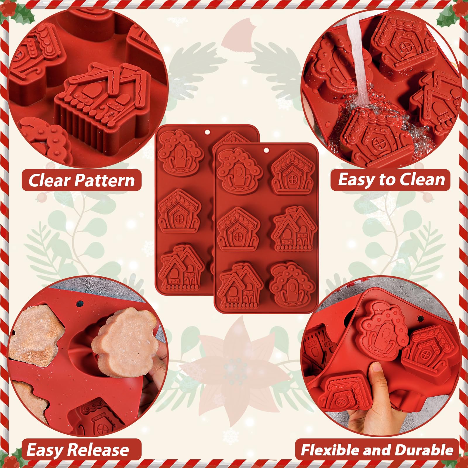 Snapklik.com : Webake Gingerbread House Cake Molds Silicone Christmas ...