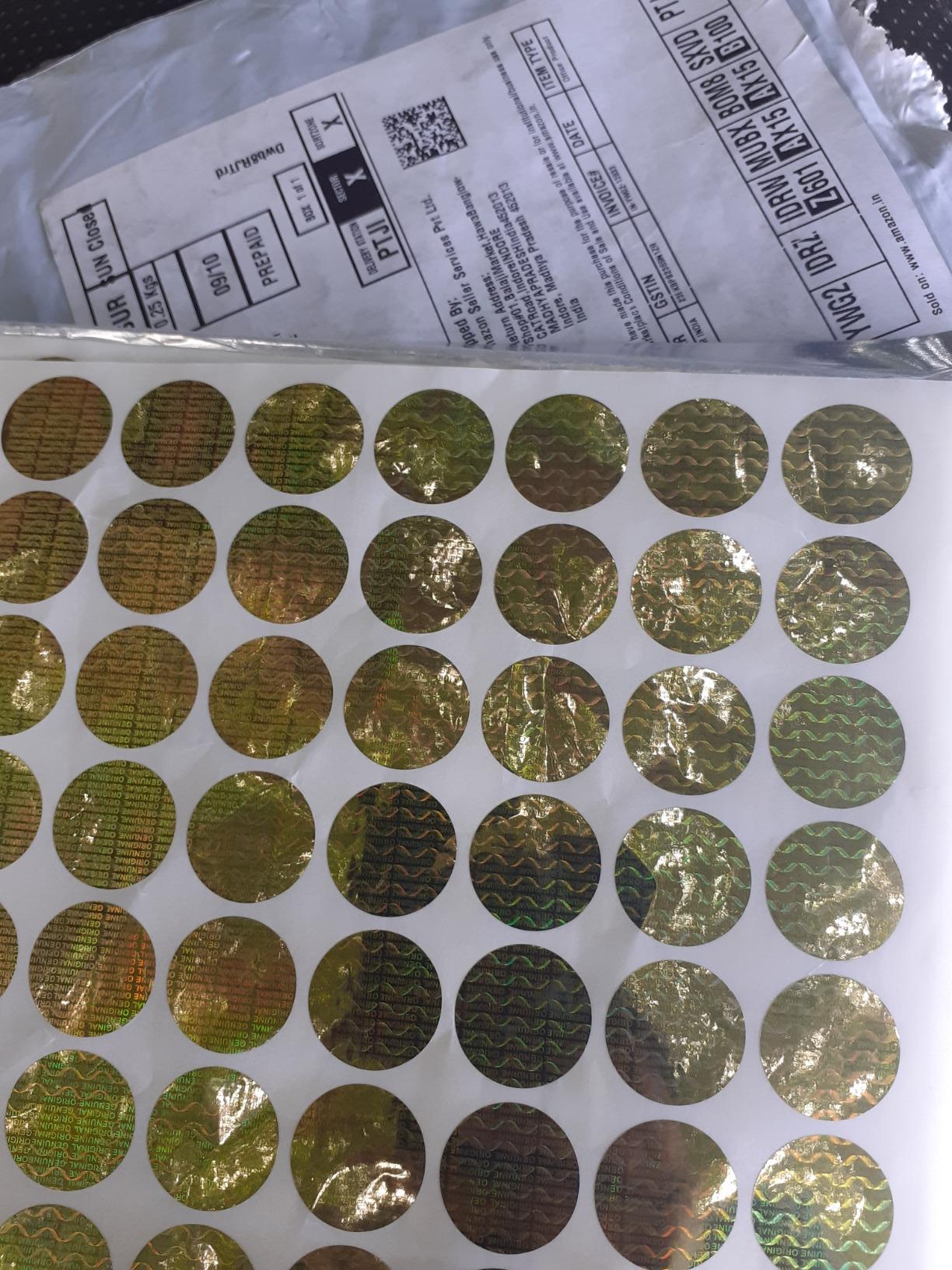 Elysian 300 Pcs Original/Genuine Laser Hologram Sticker 25MM/0.7 Inches ...