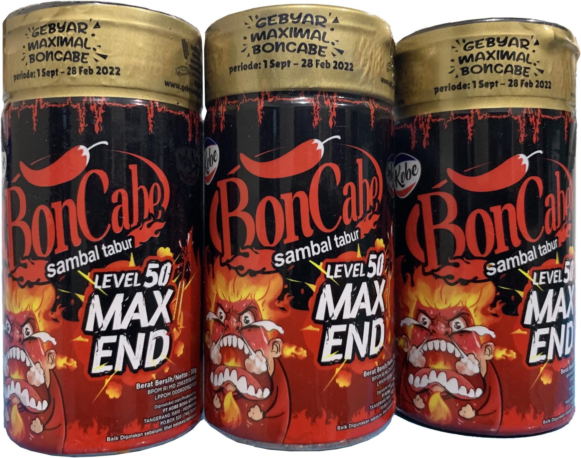 Amazon.com : Kobe Bon Cabe (Boncabe) Sambal Tabur (Sprinkle Chili ...