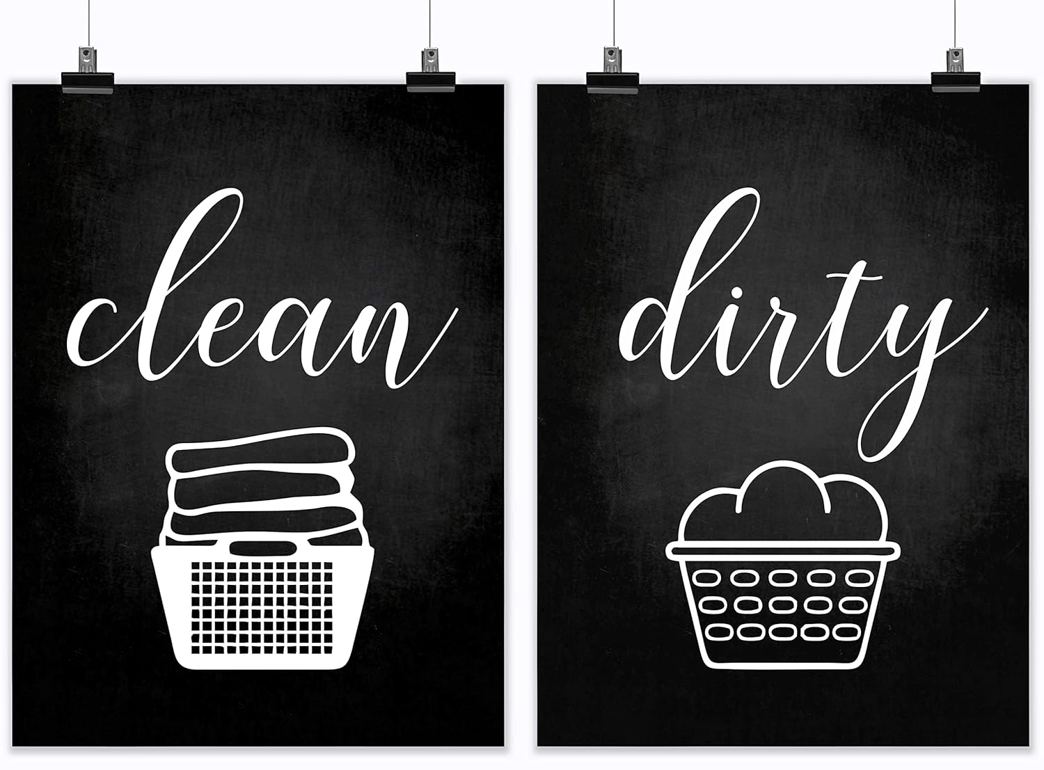 Inkdotpot 2 Piece Laundry Poster for Laundry Room Decor Clean Dirty ...