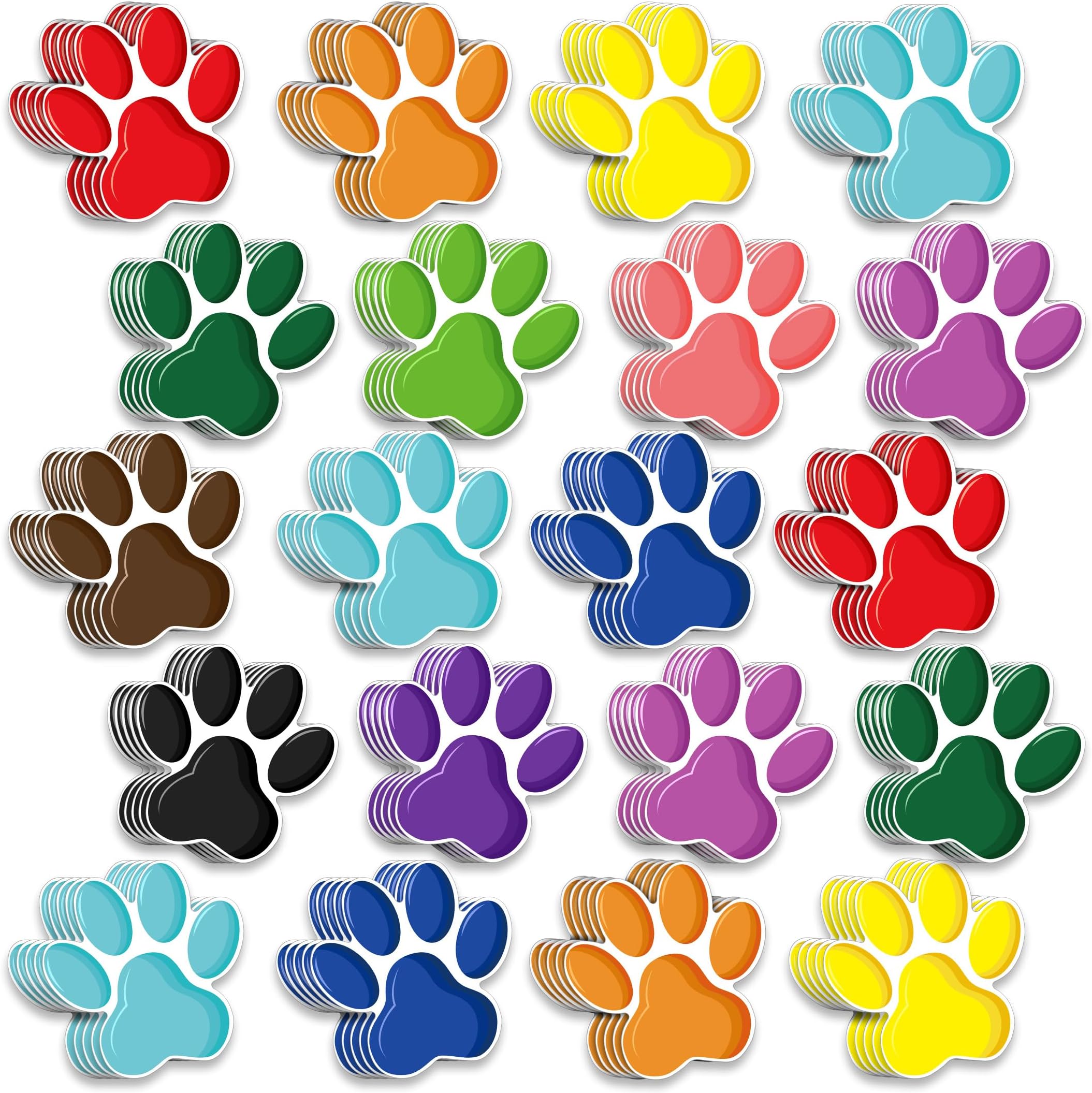 Amazon.com: Junkin 120 Pcs Paw Print Cutouts Mini Paw Print Accents ...