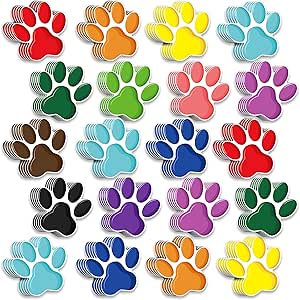 Amazon.com: Junkin 120 Pcs Paw Print Cutouts Mini Paw Print Accents ...