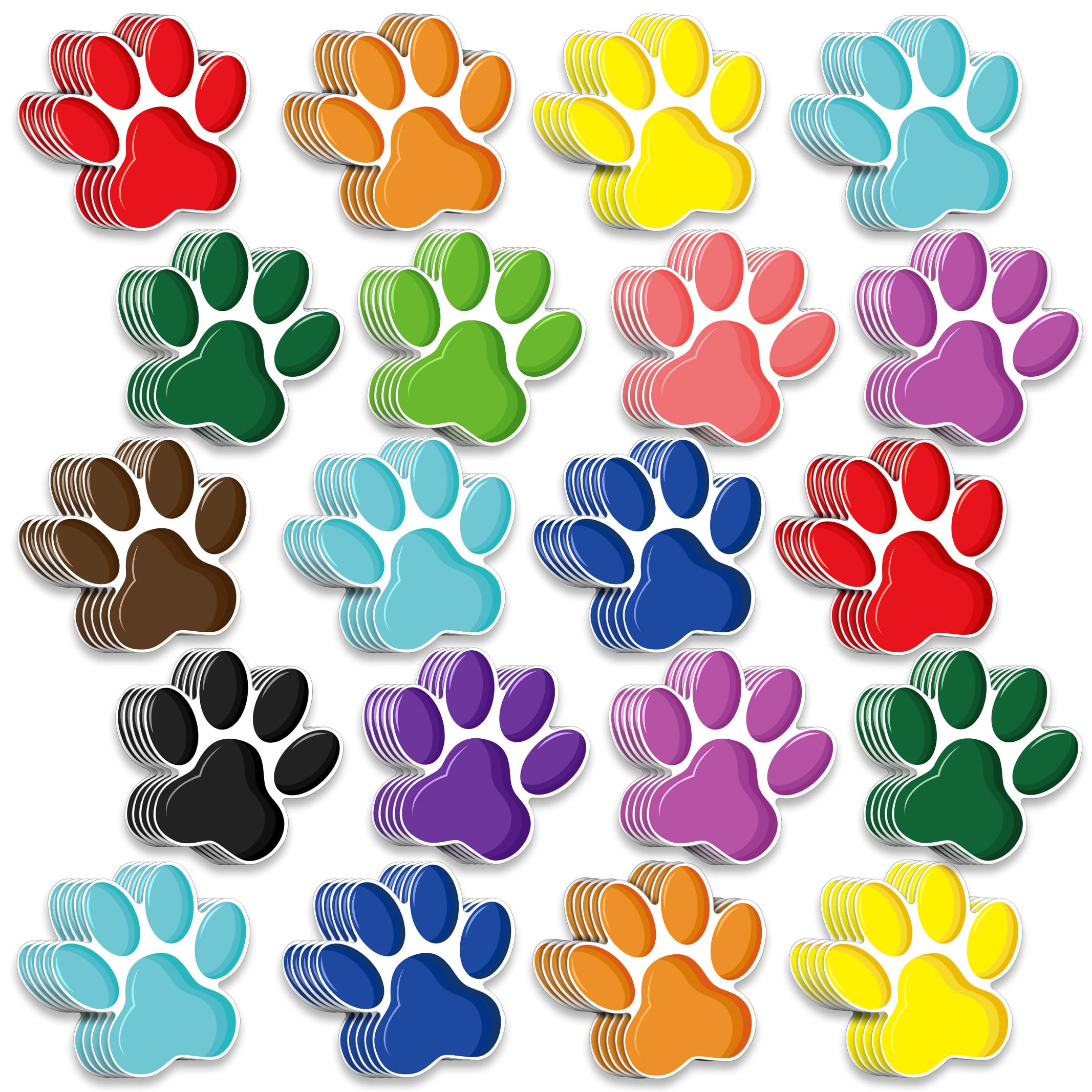 Amazon.com: Junkin 120 Pcs Paw Print Cutouts Mini Paw Print Accents Paw ...